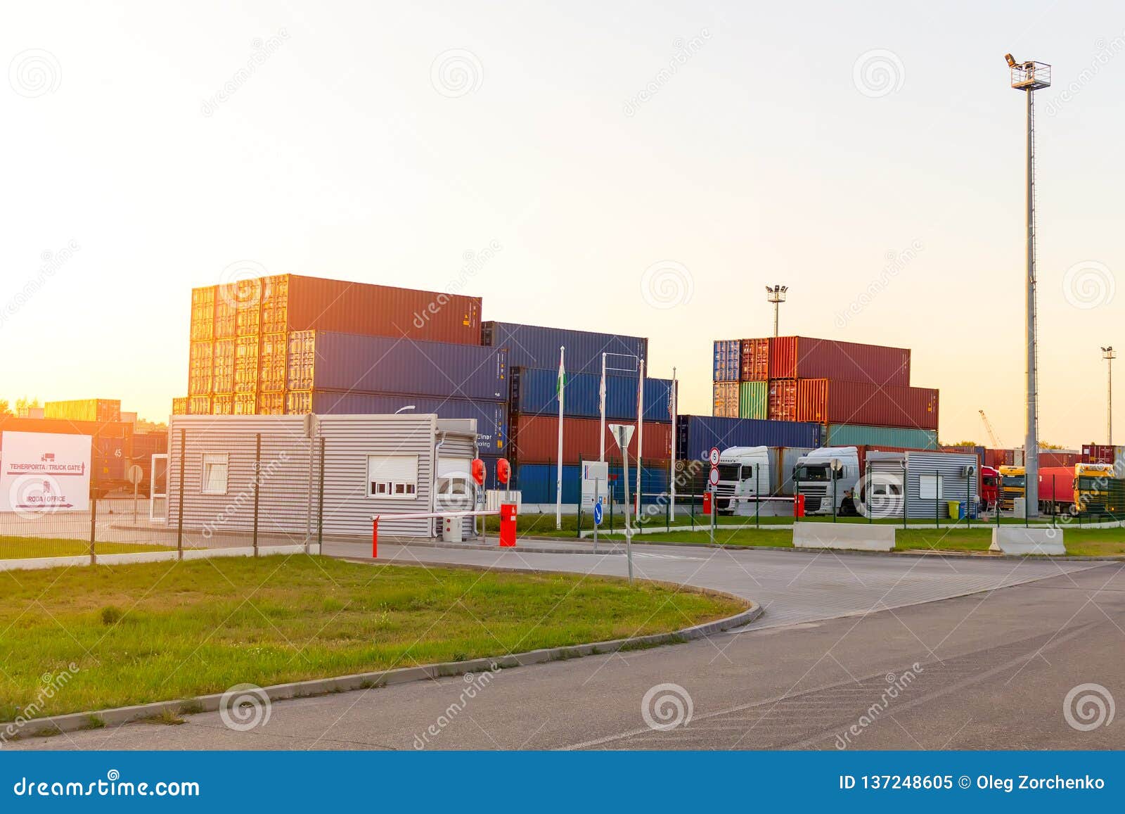 Distribution Warehouse Container Shipping Stock Image - Image of truck ...
