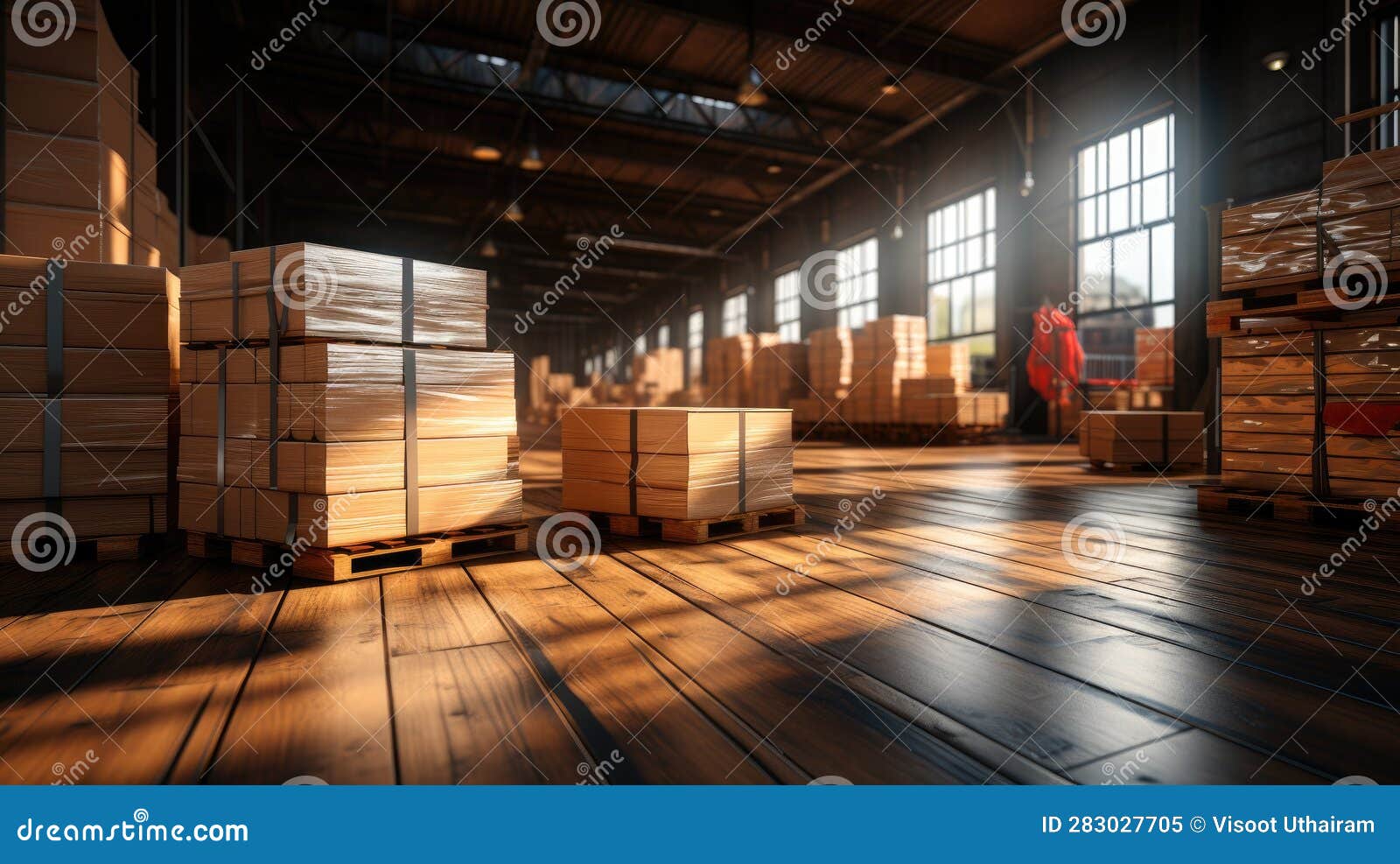 Distribution Warehouse, Delivery Concept. Boxes on Pallet in the ...