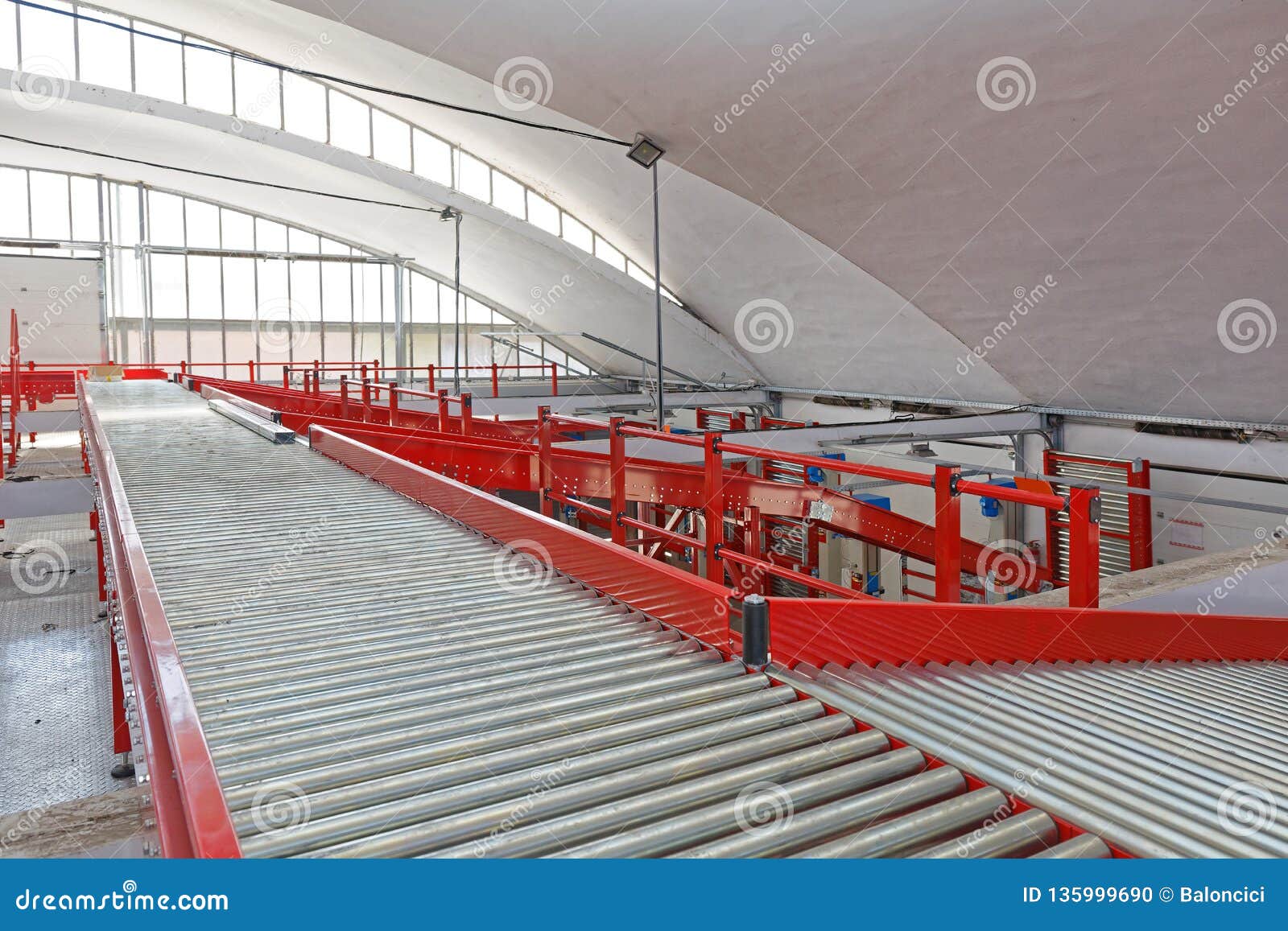 Distribution Warehouse Shipping Stock Photo - Image of belt, rollers ...