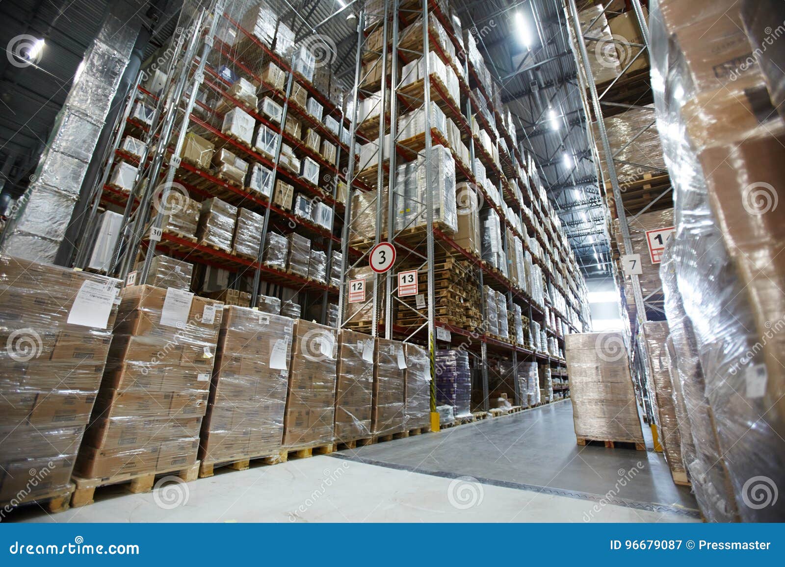 Distribution Warehouse stock image. Image of rows, delivery - 96679087