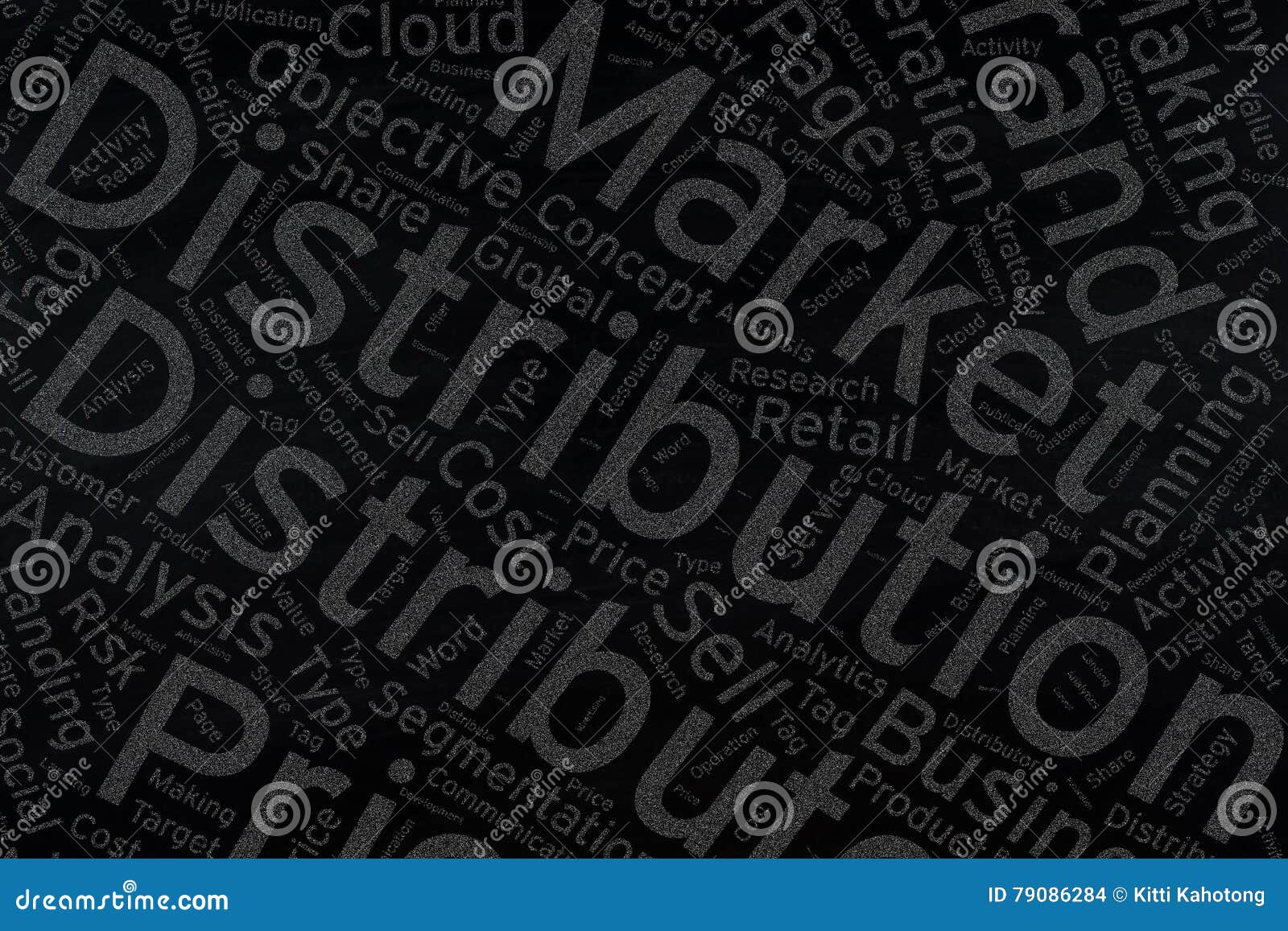 Distribution ,Word Cloud Art on Blackboard Stock Photo - Image of ...