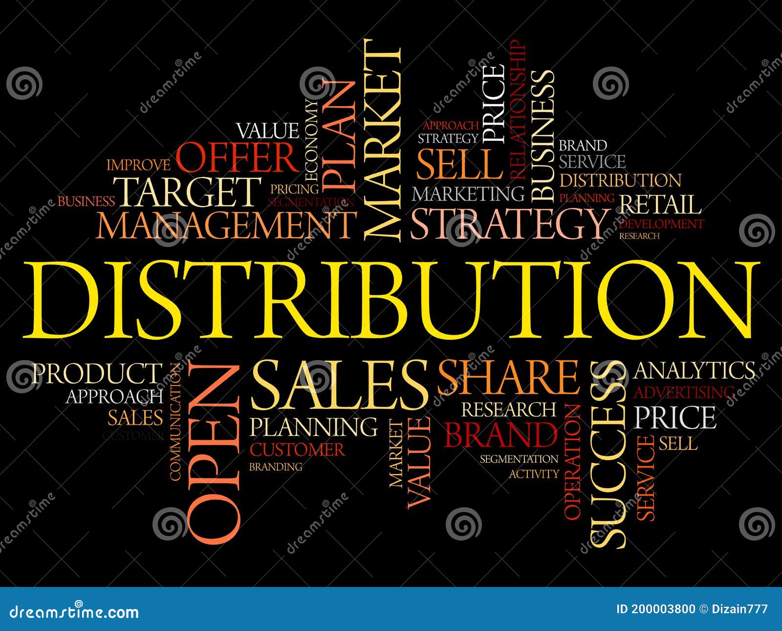 Distribution Word Cloud Collage Stock Illustration - Illustration of ...