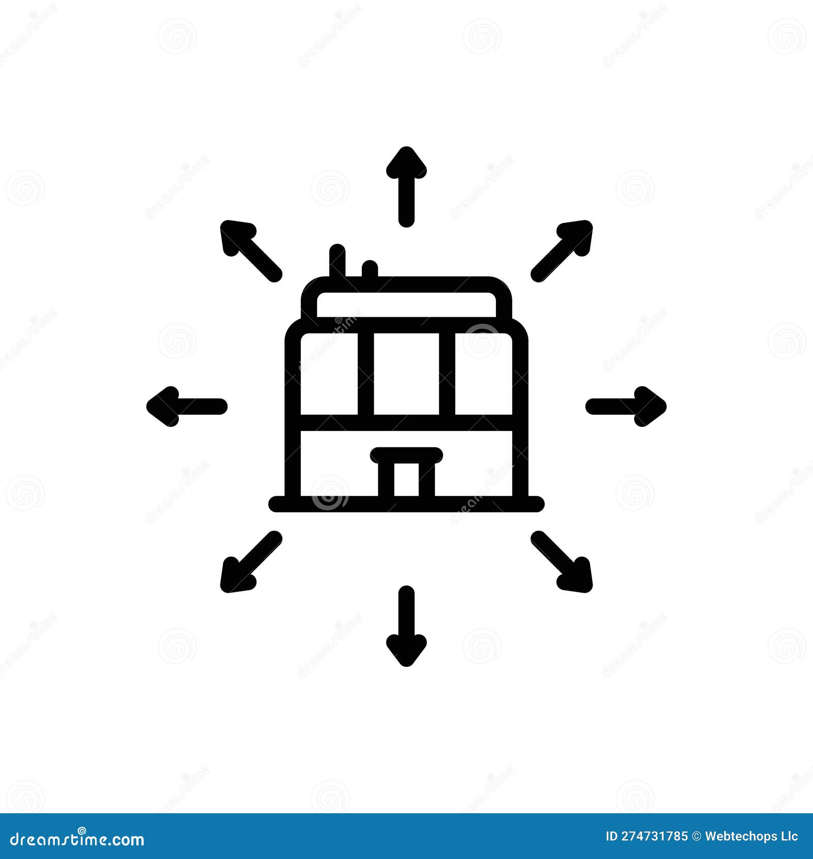 Black Line Icon for Distributions, Delivery and Trading Stock ...