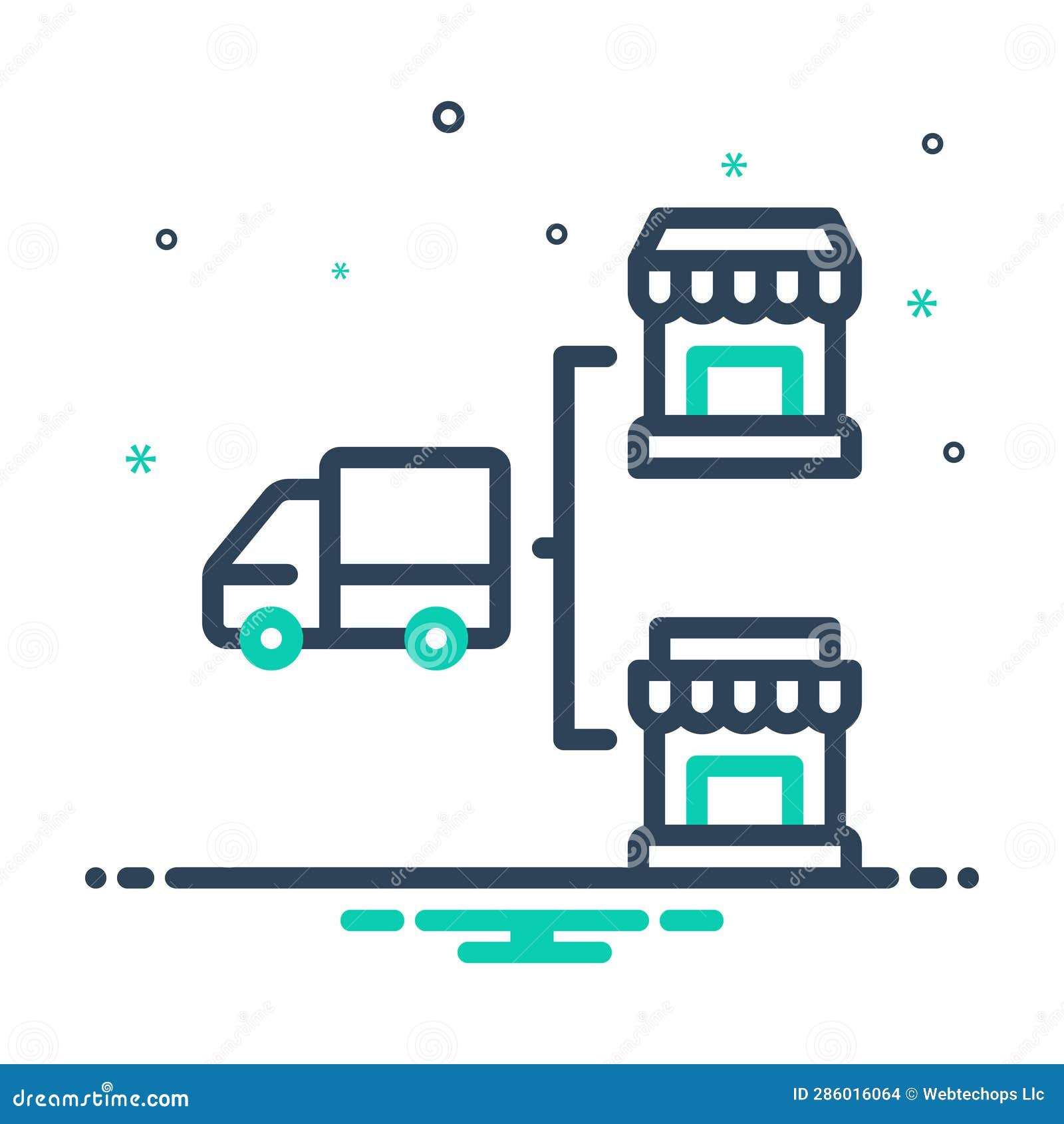 Mix Icon for Distributor, Dealer and Truck Stock Illustration ...