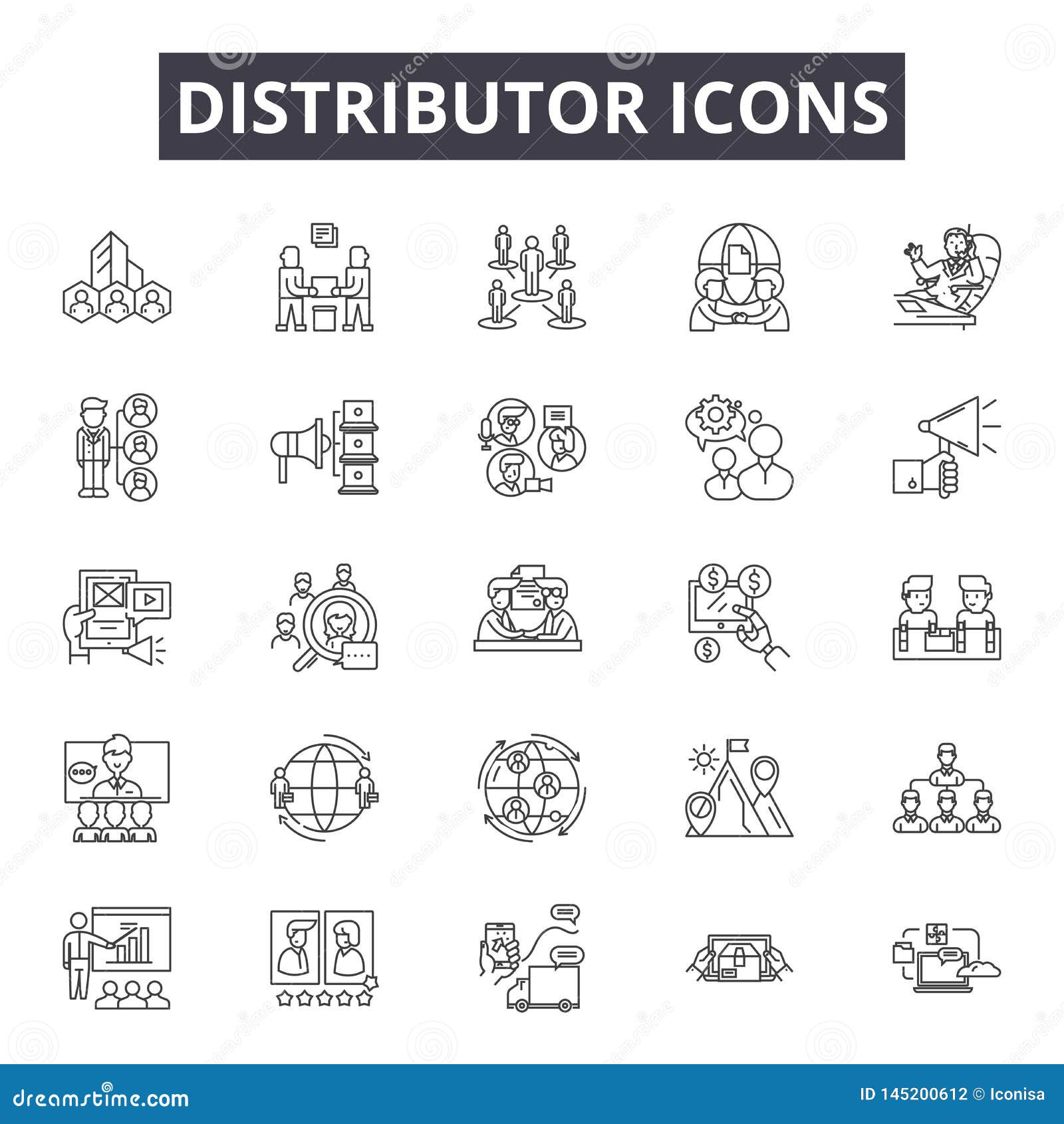 Distributor Line Icons, Signs, Vector Set, Outline Illustration Concept ...