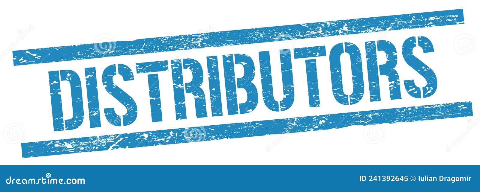 DISTRIBUTORS Text on Blue Grungy Rectangle Stamp Stock Image - Image of ...