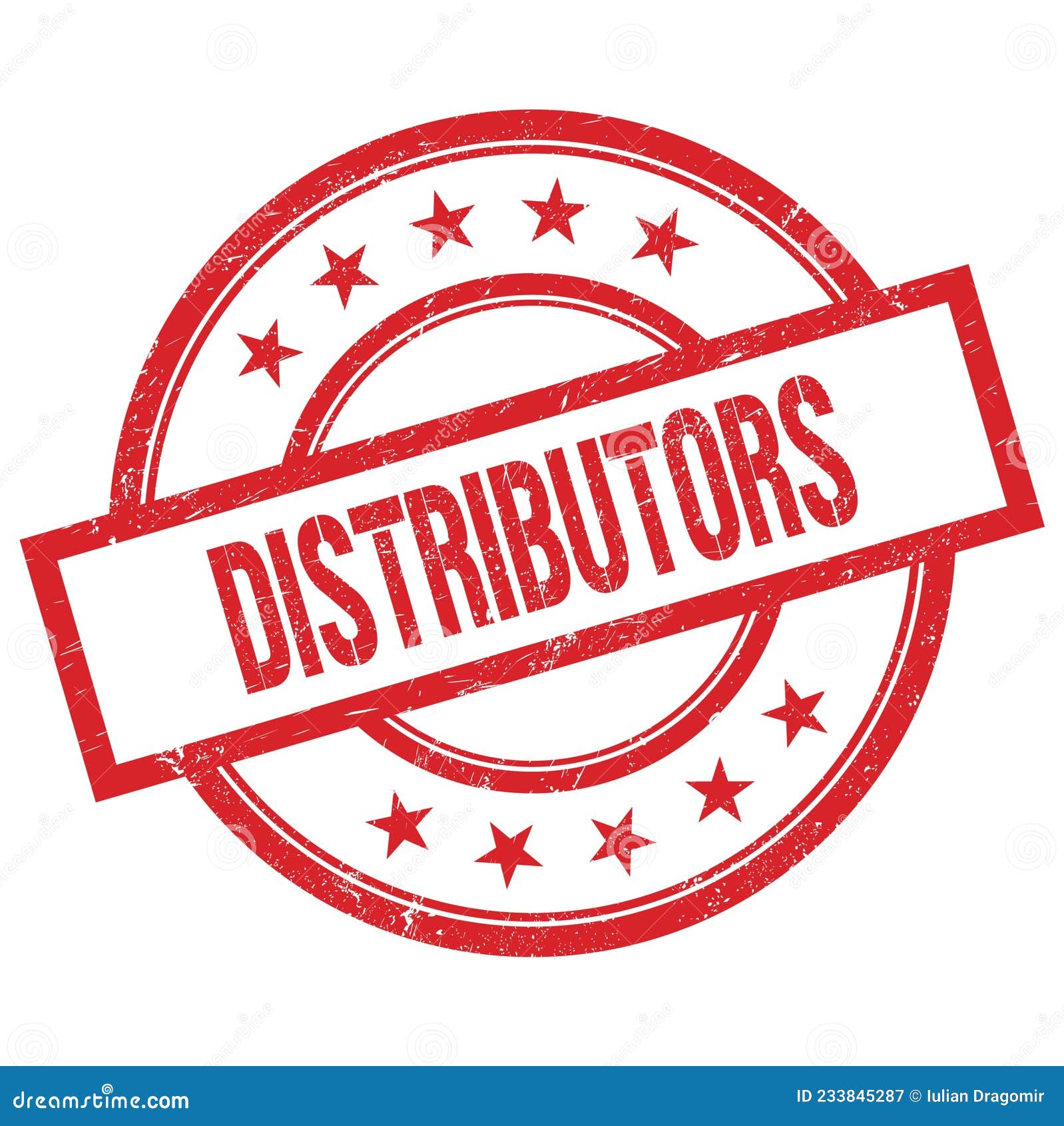 DISTRIBUTORS Text Written on Red Vintage Round Stamp Stock Illustration ...