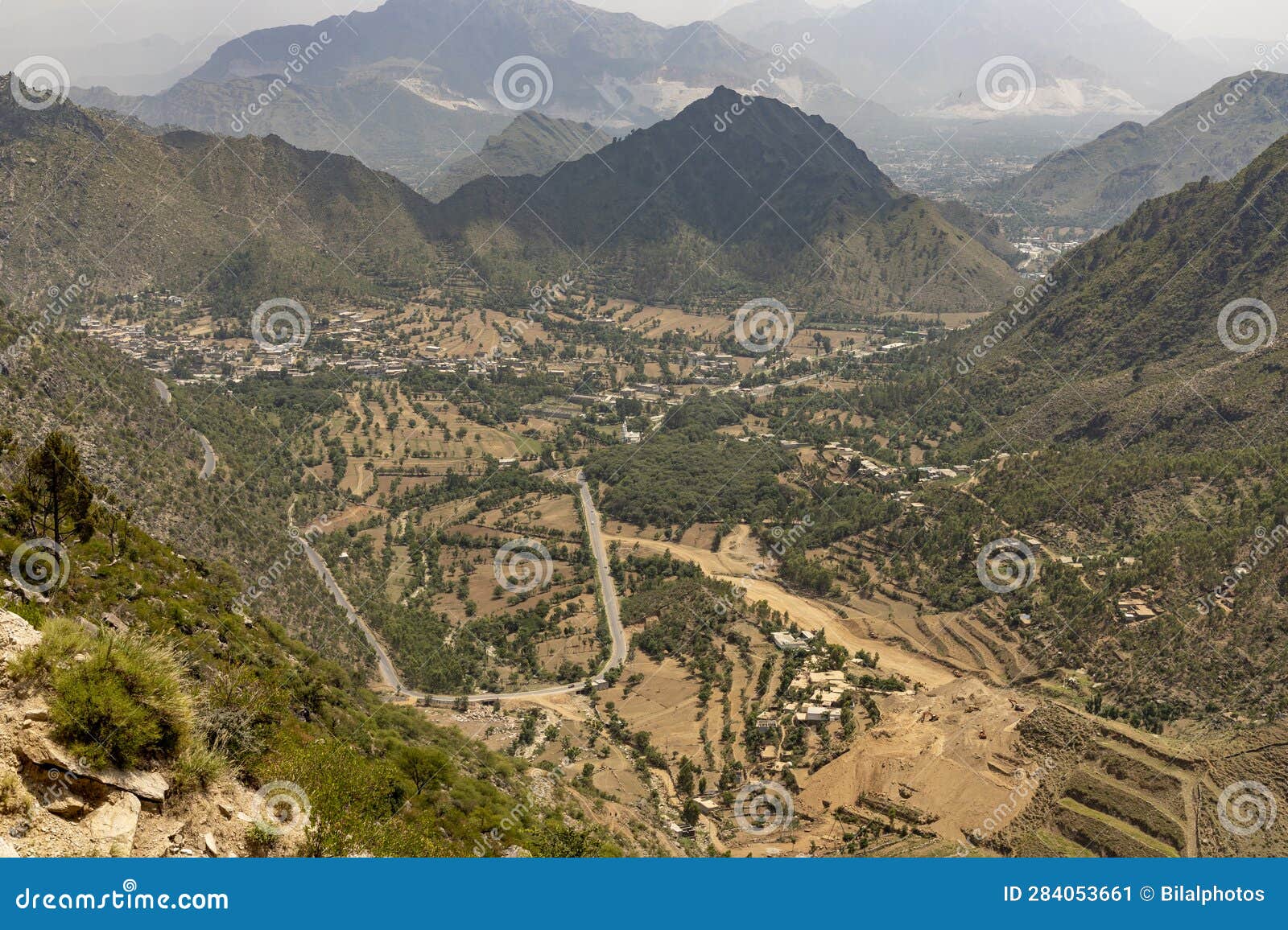 District Buner View from the Karakar Pass Stock Image - Image of nature, agriculture: 284053661