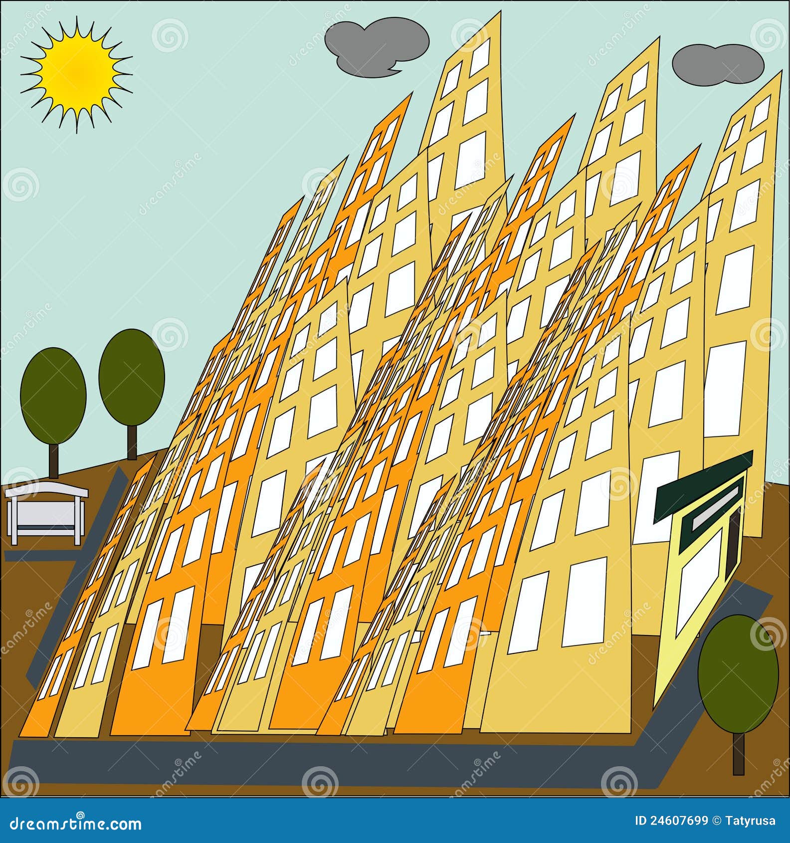 District of the city stock vector. Illustration of storey - 24607699