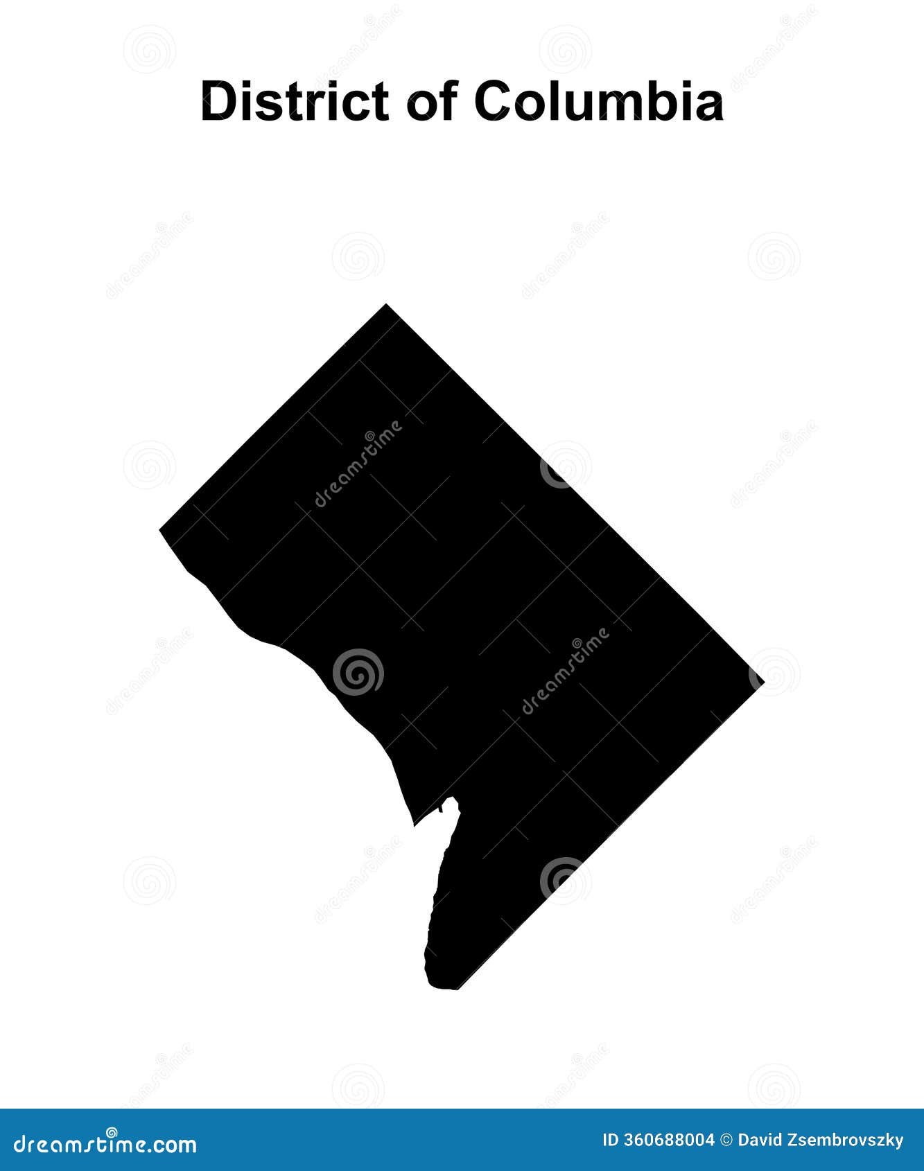 District of Columbia Outline Map Stock Illustration - Illustration of ...