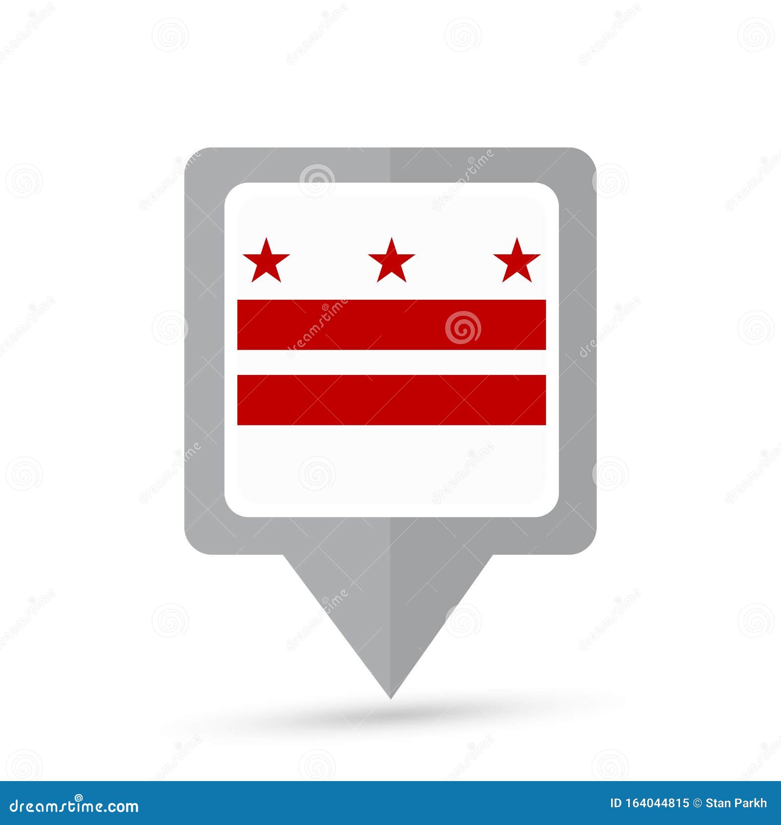 District of Columbia State Flag Map Icon Stock Vector - Illustration of ...