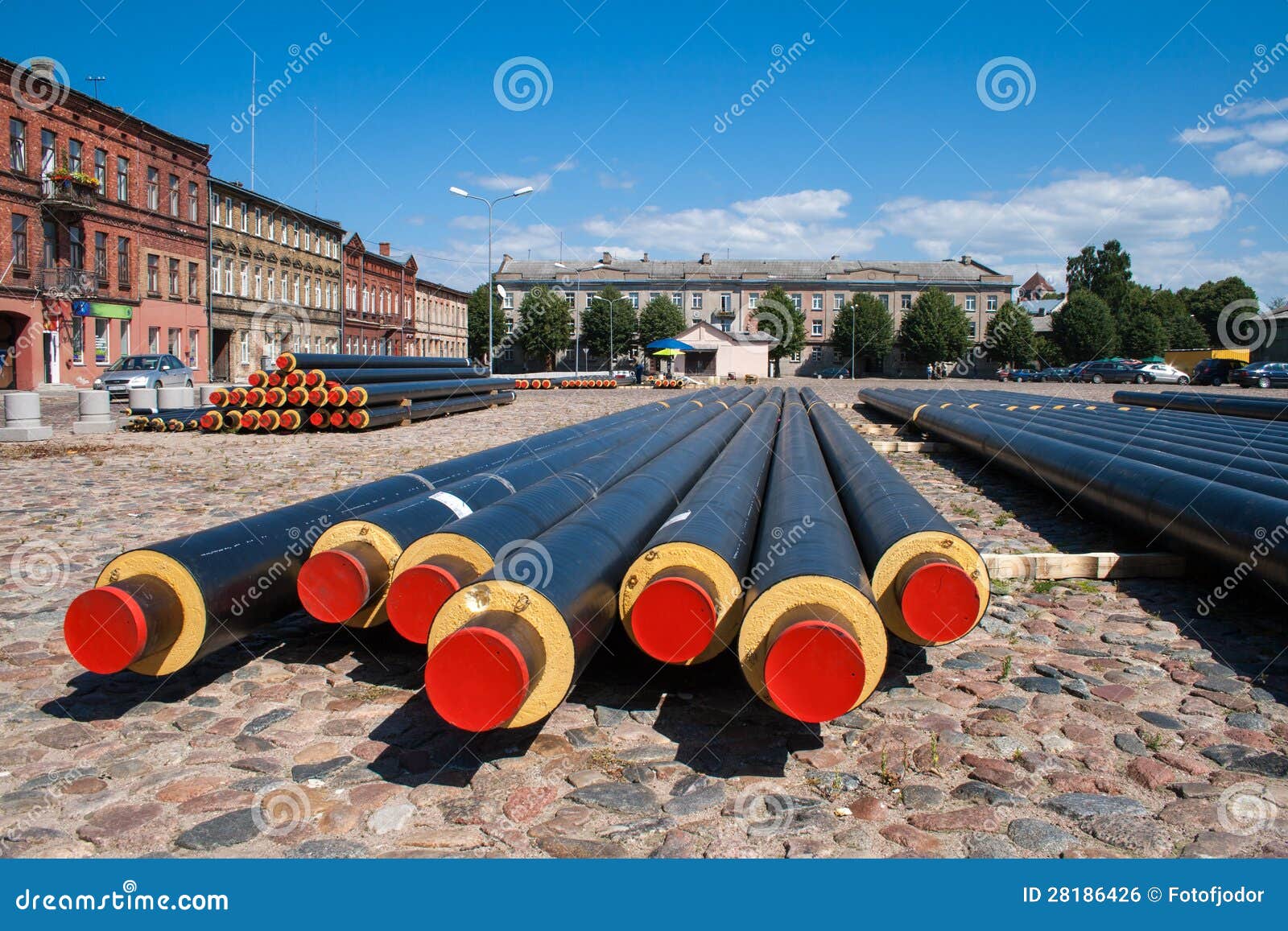 District heating pipes stock photo. Image of clouds, pipeline - 28186426