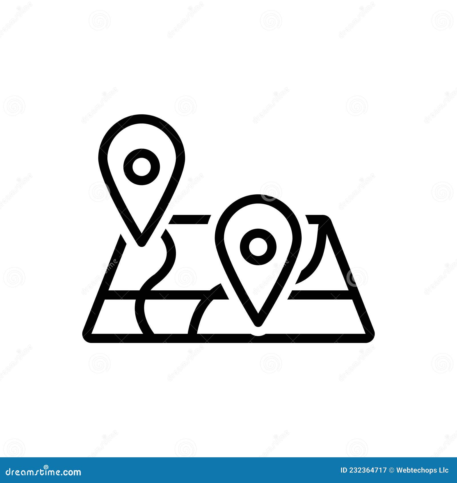 Black Line Icon for District, Country and Neighborhood Stock ...