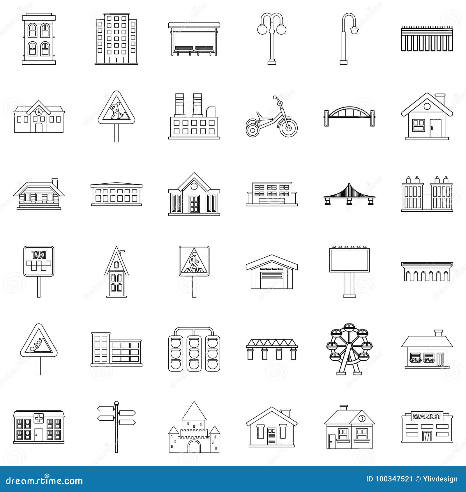 District Icons Set, Outline Style Stock Vector - Illustration of ... District Icons Set, Outline Style Stock Vector - Illustration of ...