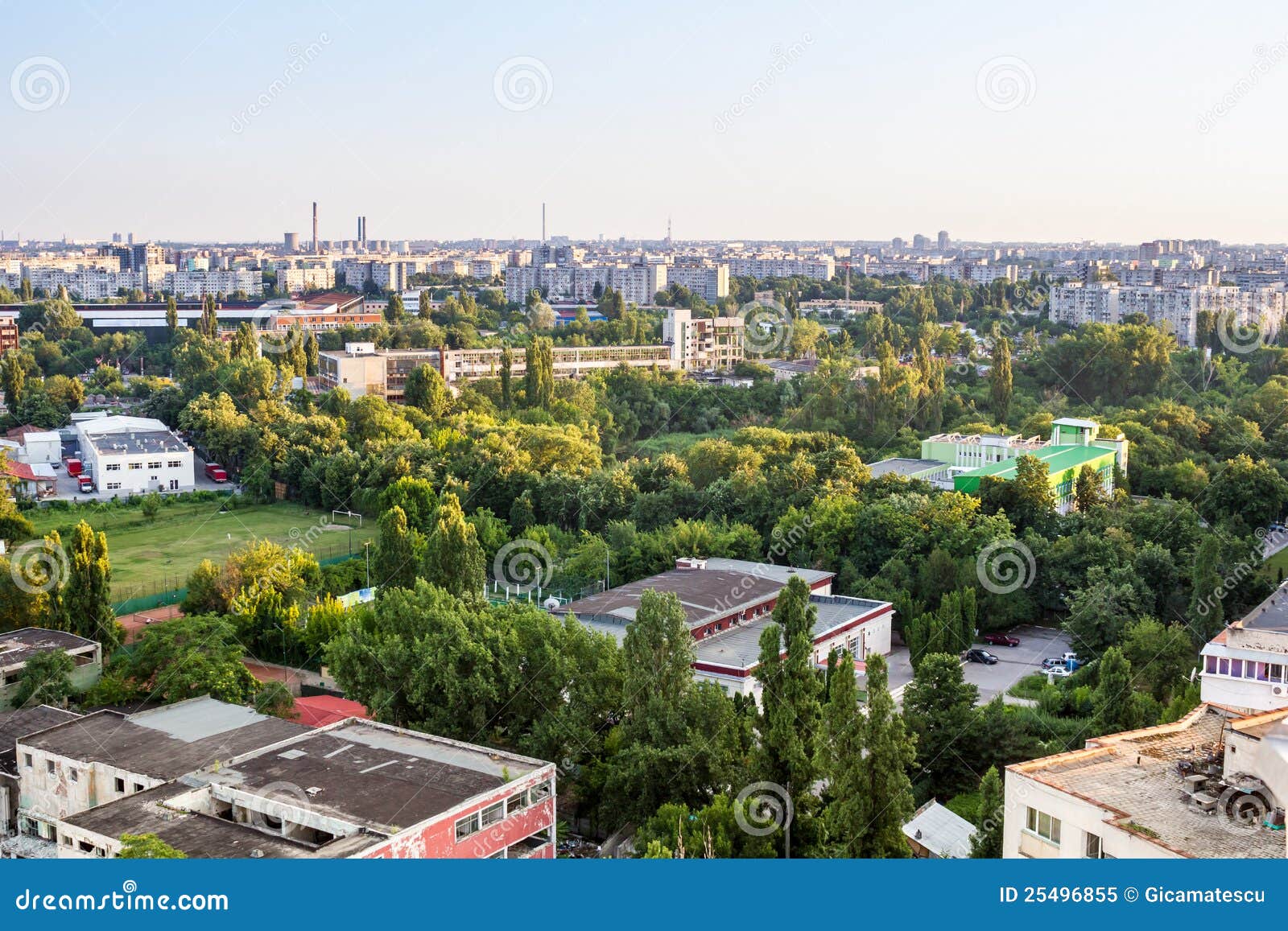 Districts from Bucharest stock image. Image of roofs - 25496855