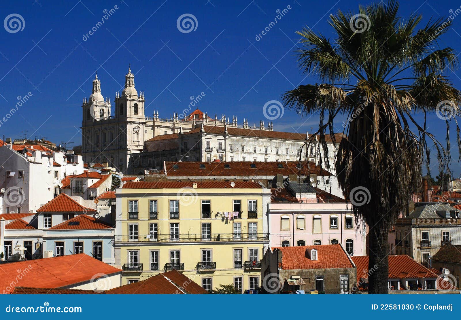 Distrito De Portugal Lisboa Alfama Foto de Stock - Imagem de palma ...