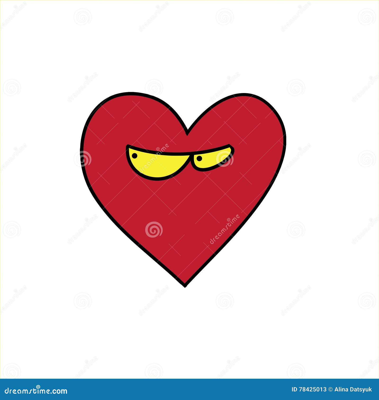 Distrustful Heart with Yellow Eyes Stock Vector - Illustration of ...