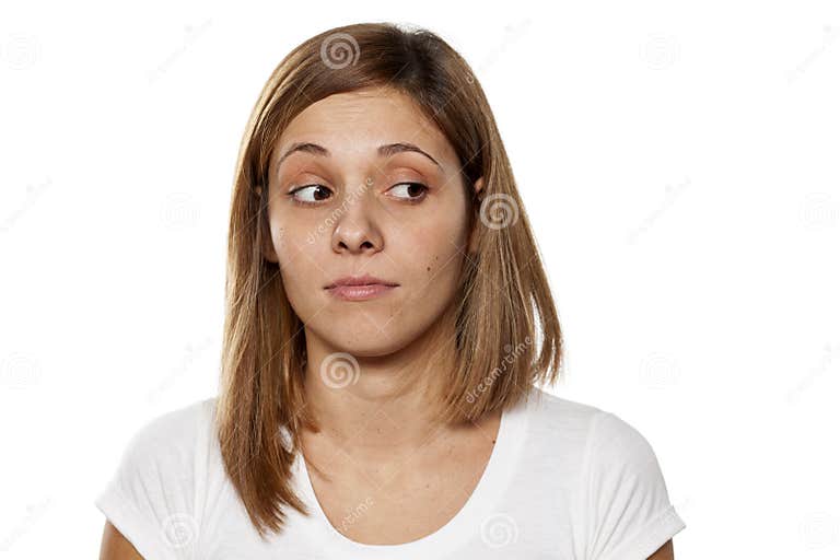 Distrustful woman stock image. Image of suspicion, people - 66537257
