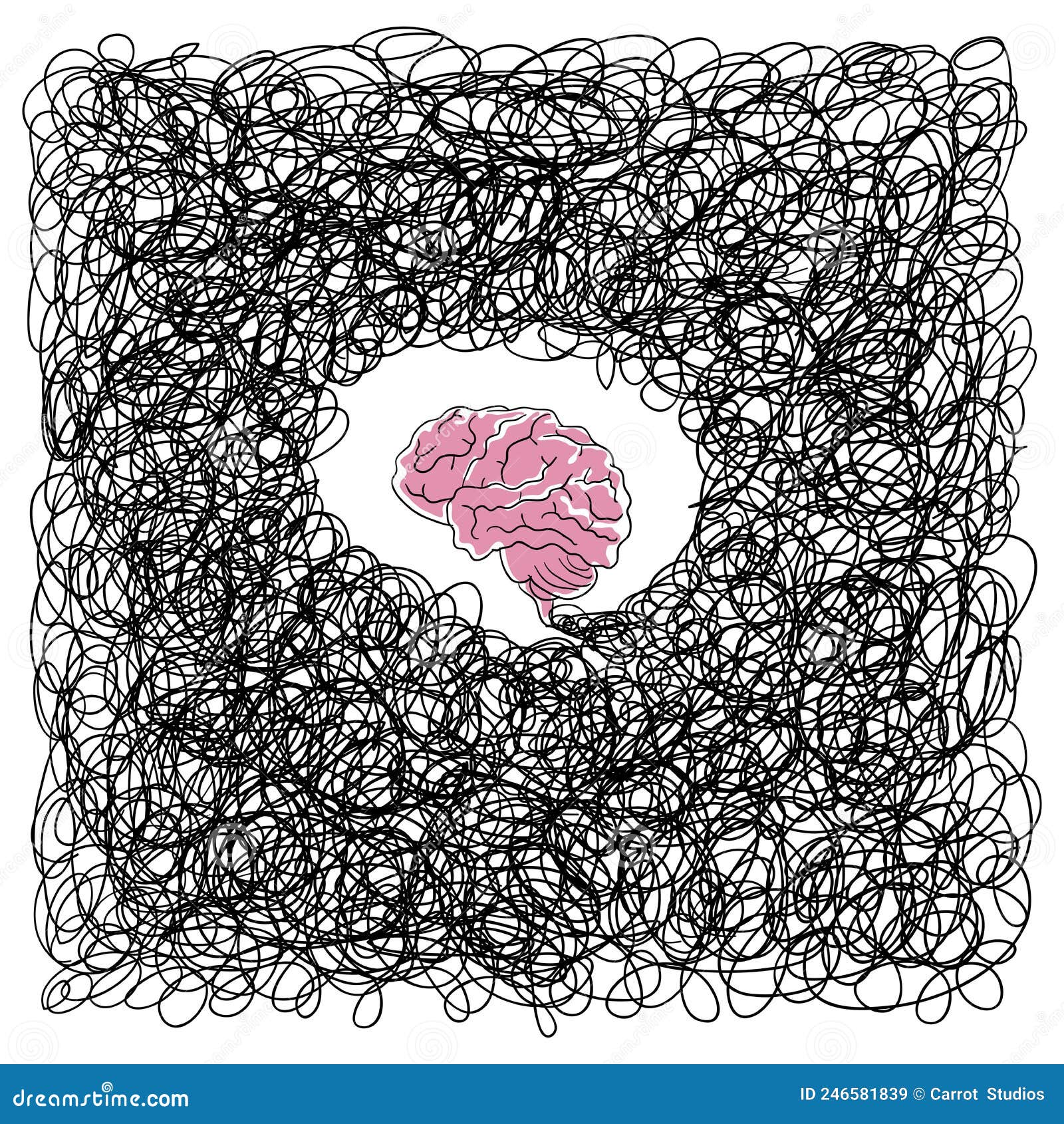 Disturbed Brain Vector Illustration Stock Vector - Illustration of ...