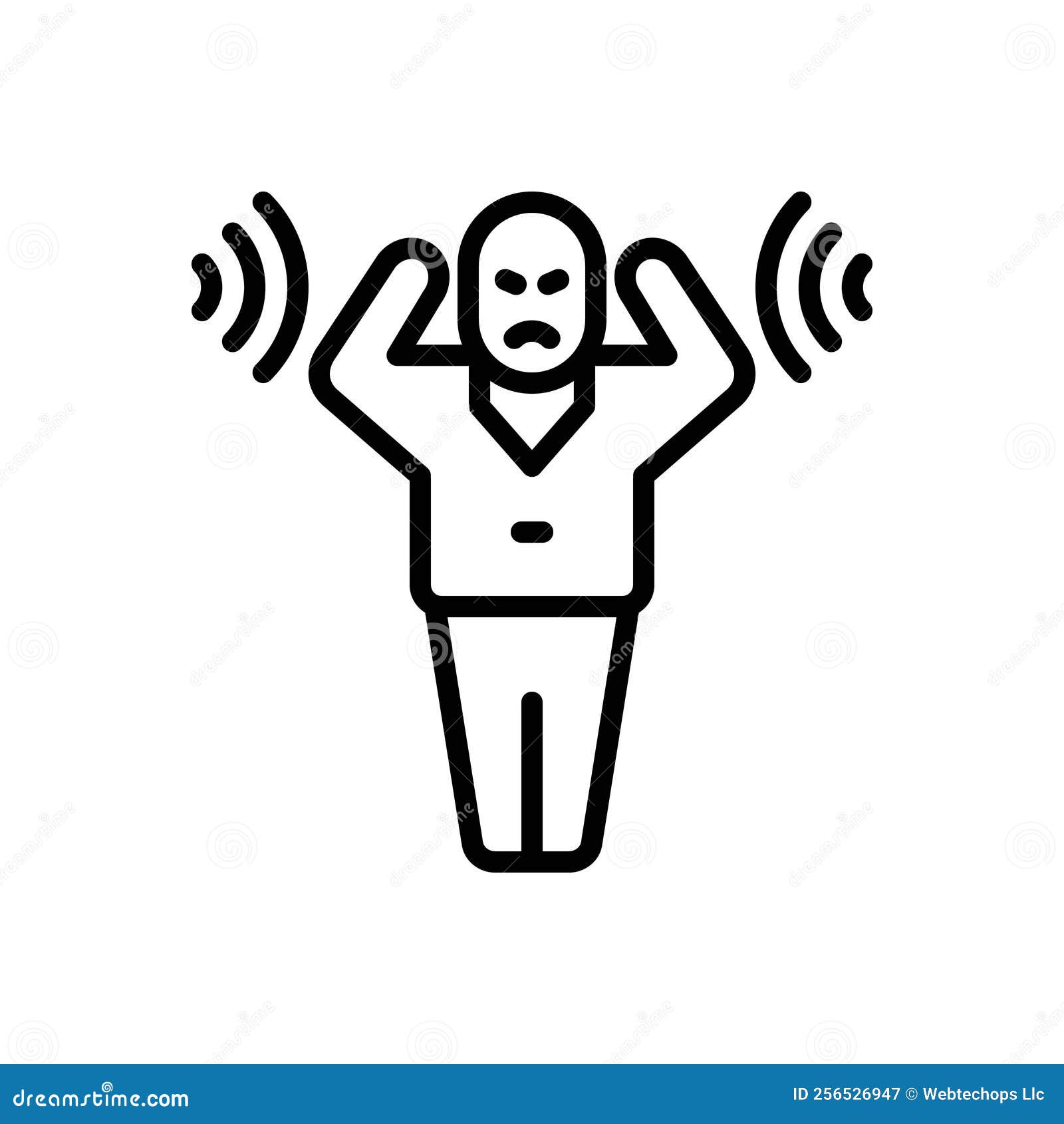 Black Line Icon for Disturbed, Noise and Pollution Stock Vector ...