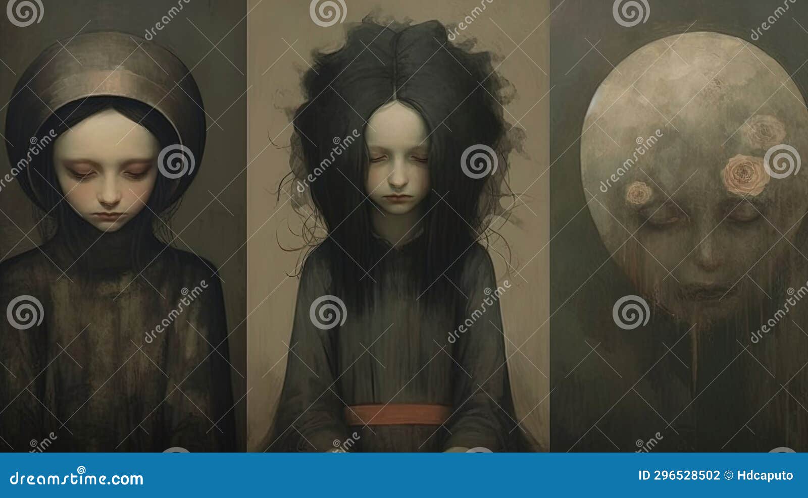 A Disturbed Mind, the Three Faces of Madness Stock Illustration ...