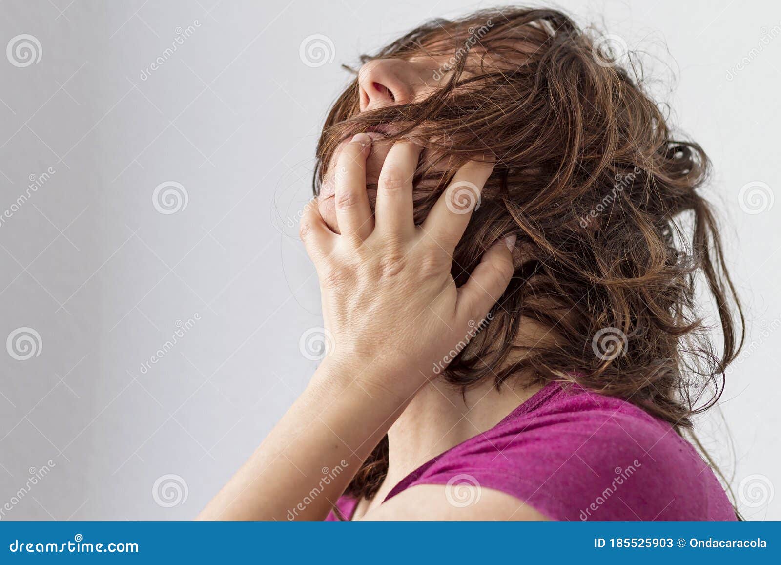 A disturbed woman stock image. Image of frustration - 185525903