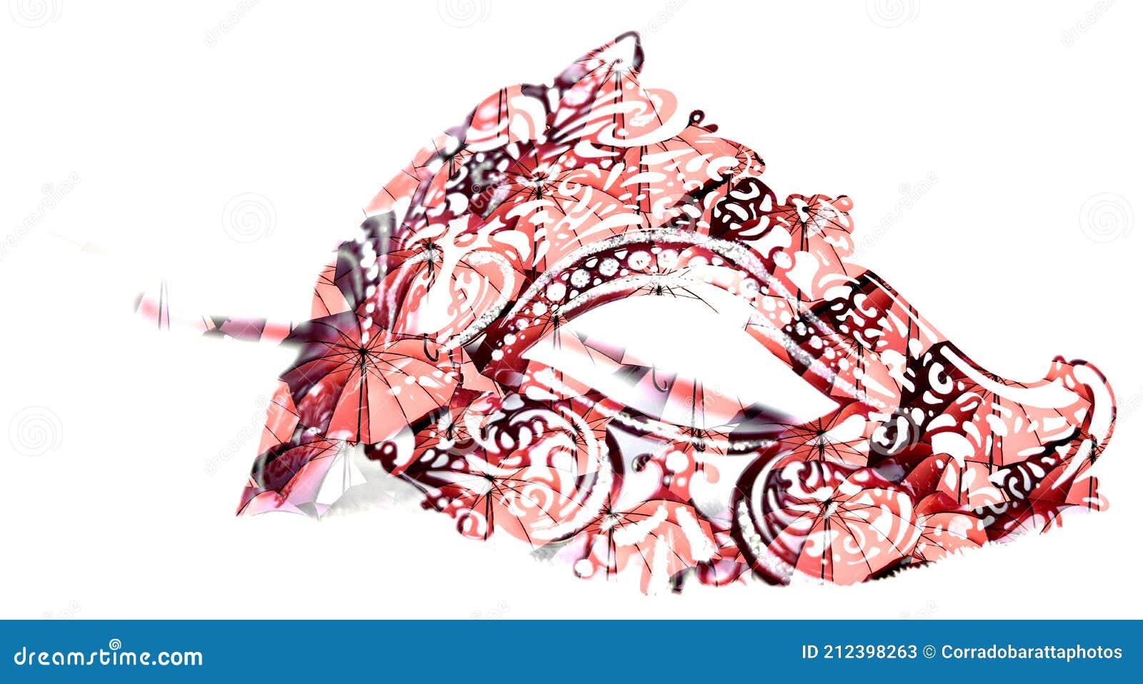 A Red and Black Mask on a White Background Stock Image - Image of ...