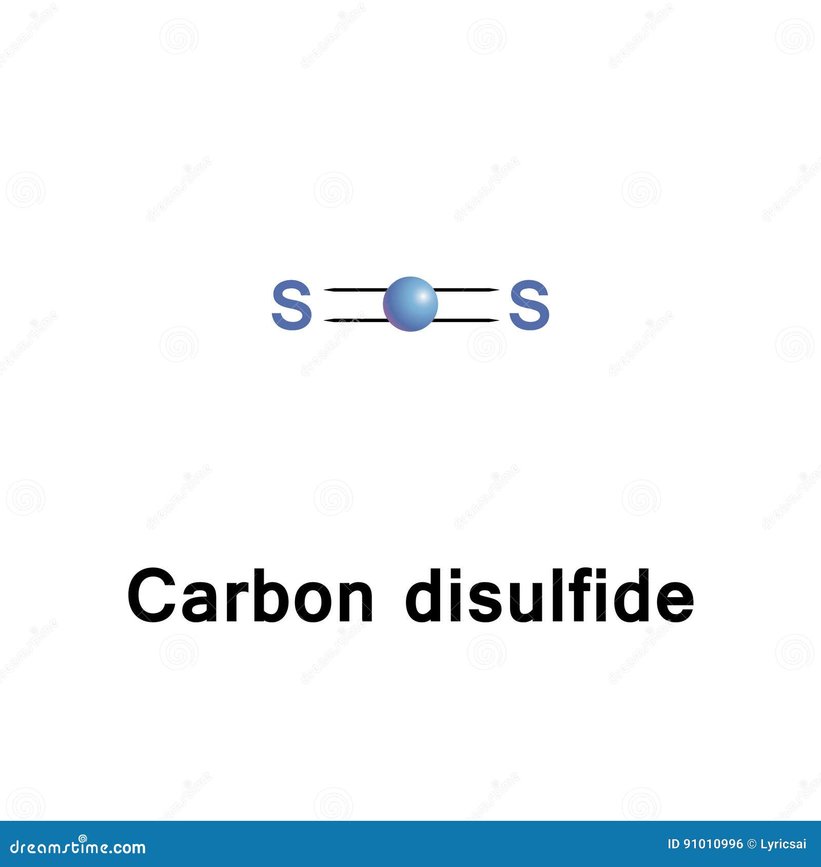 Disulfuro de carbono CS2 ilustración del vector. Ilustración de esfera ...