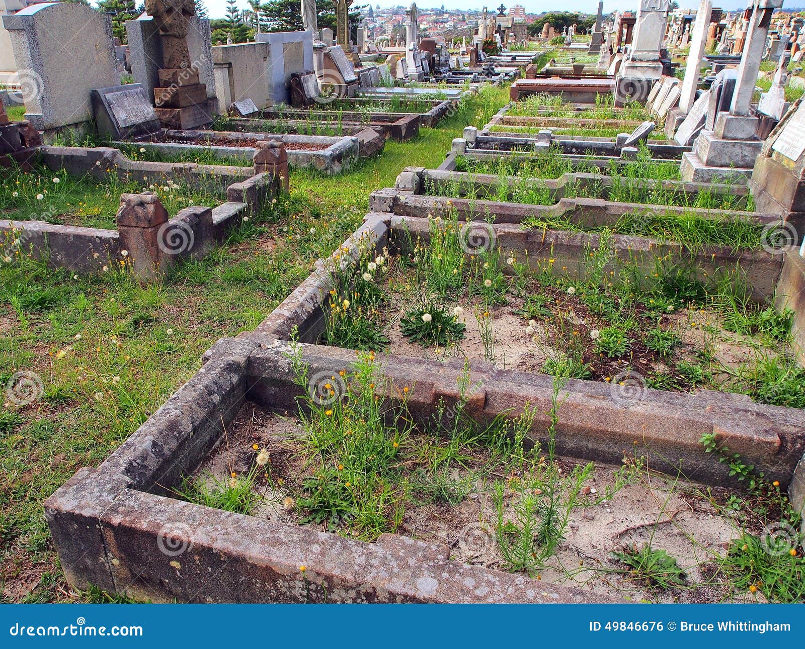 Disused Cemetery stock photo. Image of grass, place, graves - 49846676