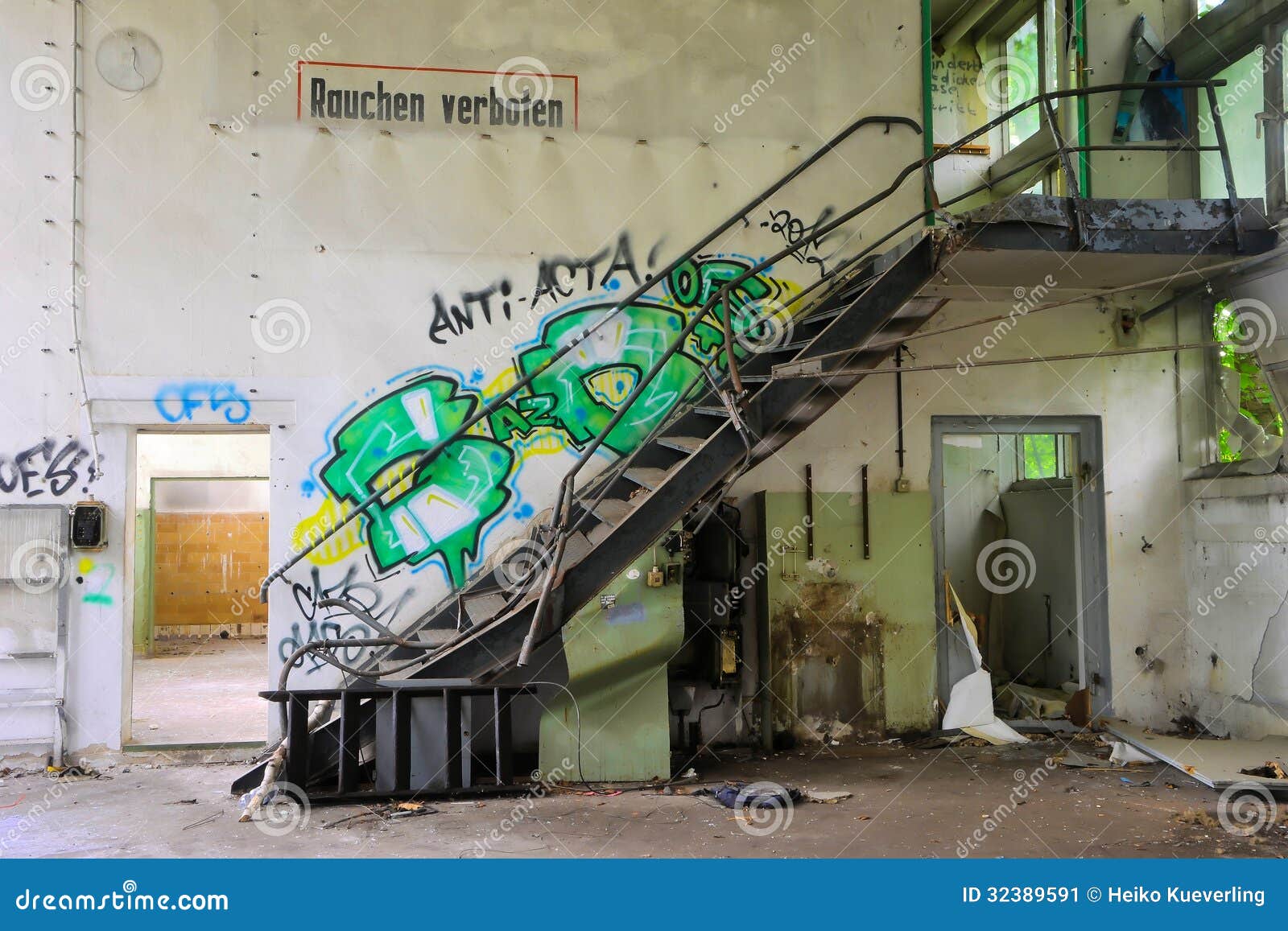 In a disused factory stock image. Image of decommissioned - 32389591
