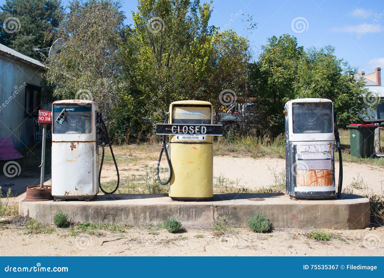 Old Disused Petrol Filling Station Stock Photography | CartoonDealer ... Old Disused Petrol Filling Station Stock Photography | CartoonDealer ...