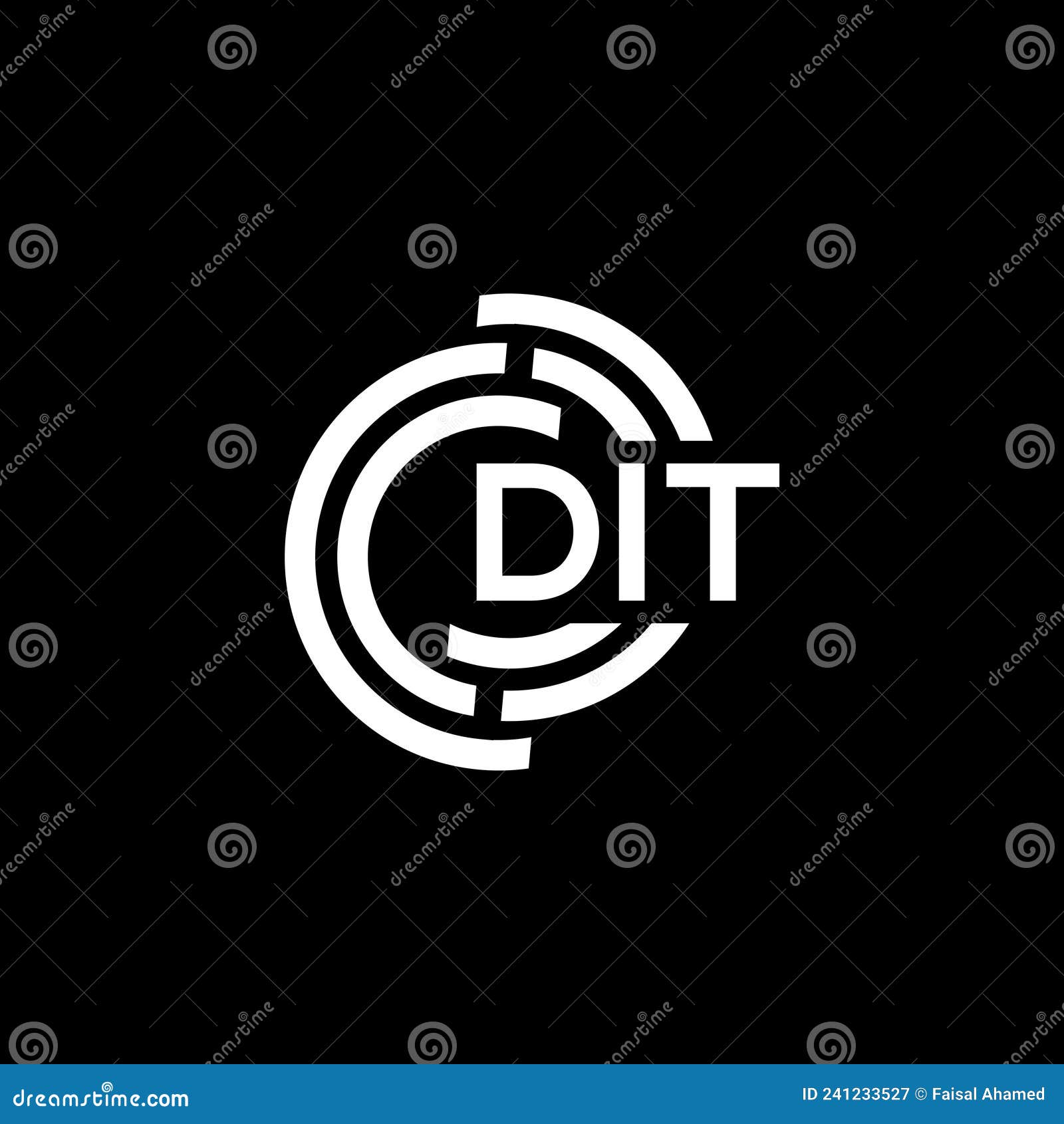 DIT Letter Logo Design on Black Background. DIT Creative Initials ...