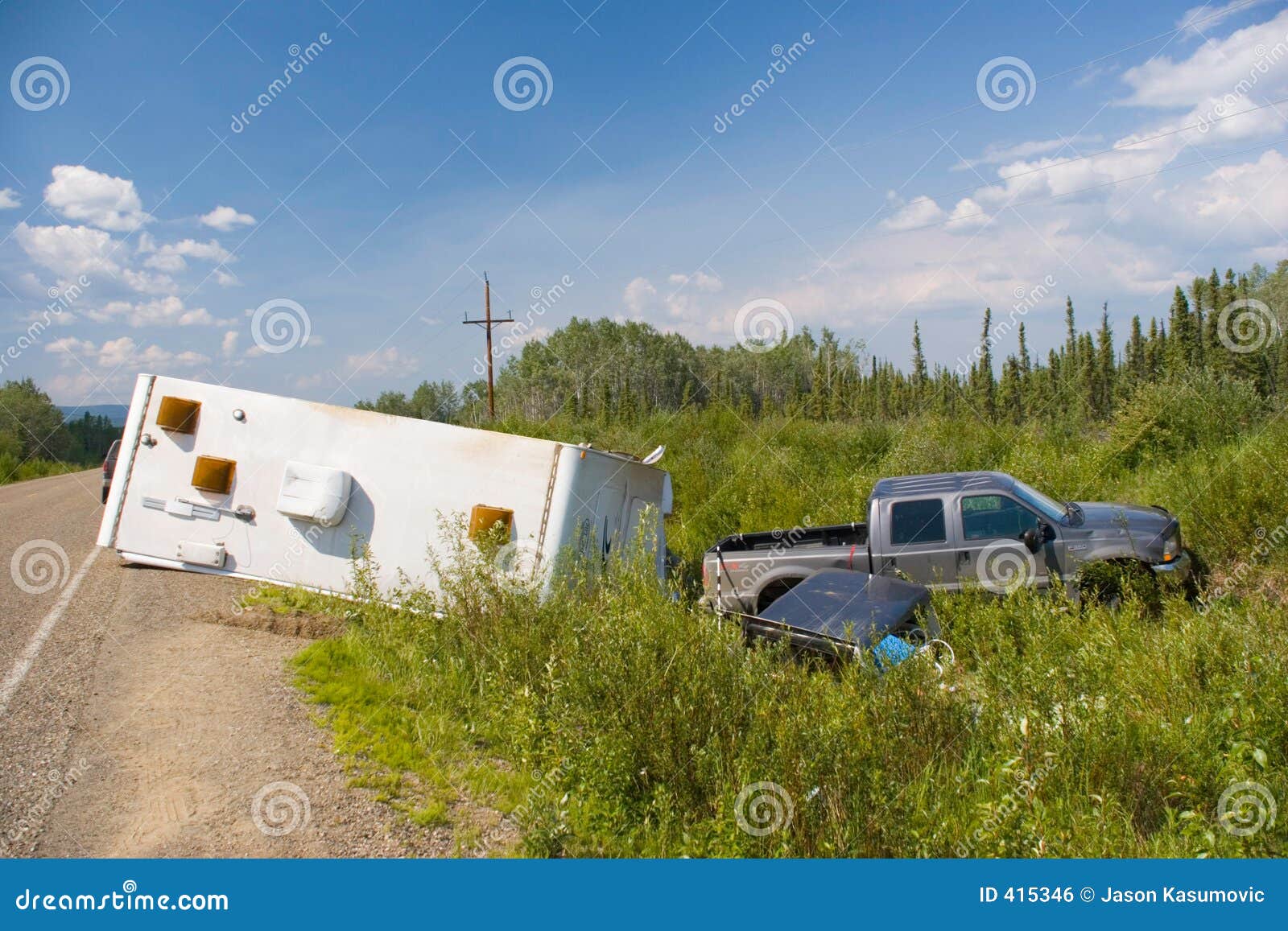 In the Ditch stock photo. Image of rollover, driving, ditch - 415346