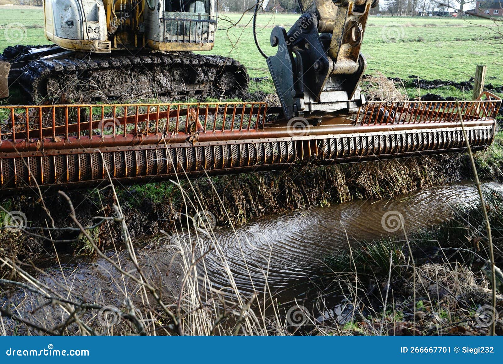 Ditch Cleaning with a Cutter Bar Stock Image - Image of dredge, ditch ...