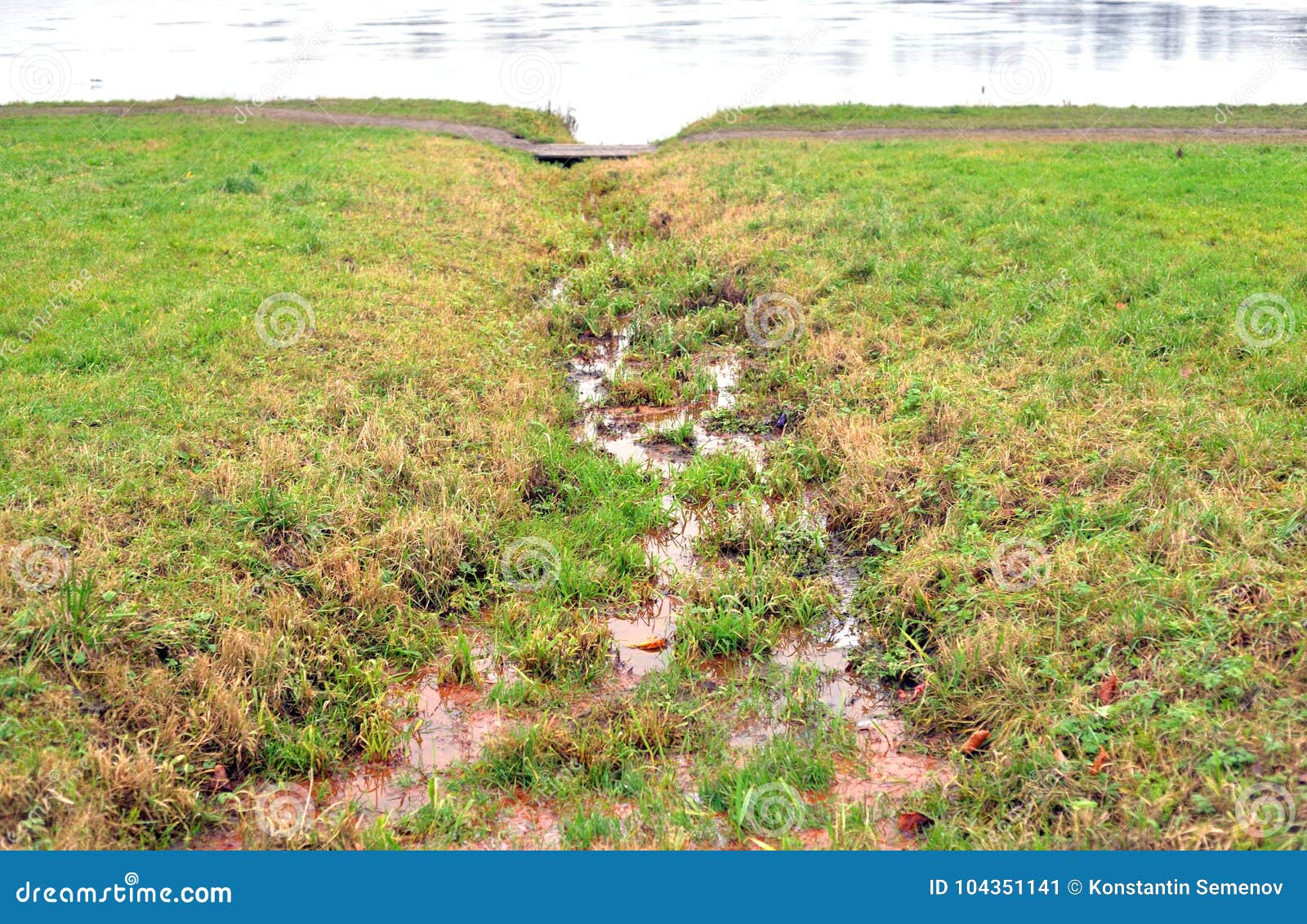 Ditch the Dirt in the Field. Stock Image - Image of landscape, ditch ...