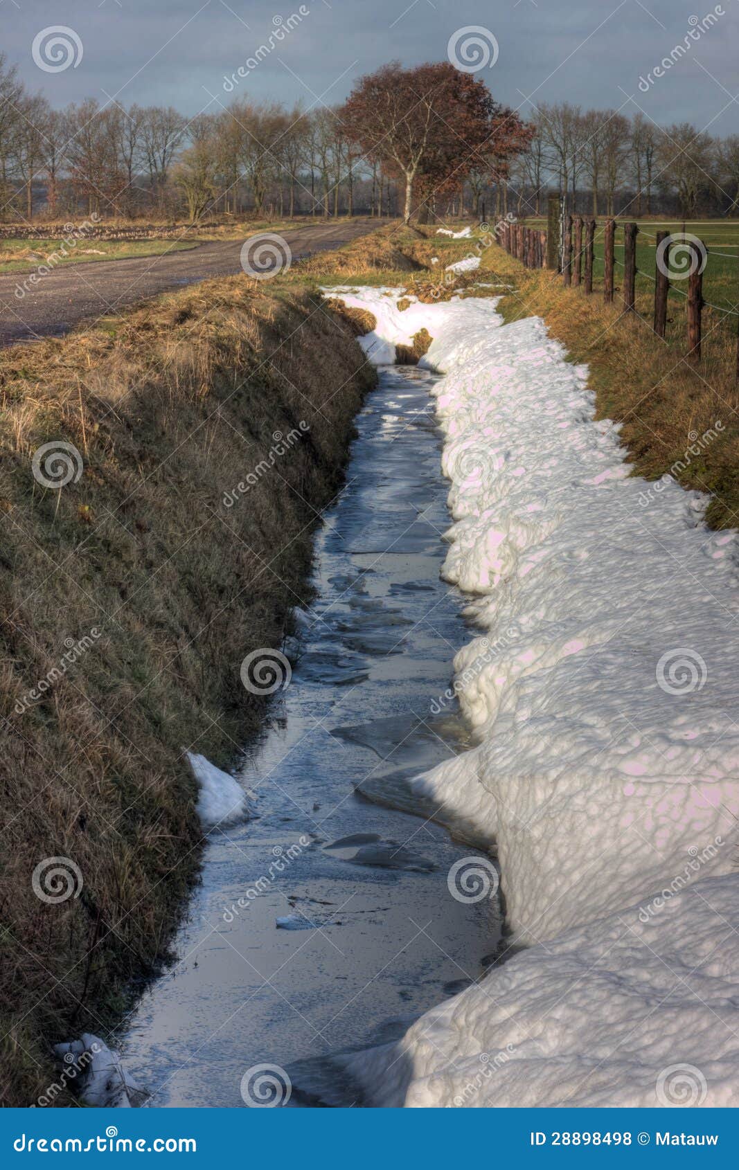 Ditch filled with snow stock photo. Image of frosty, chill - 28898498