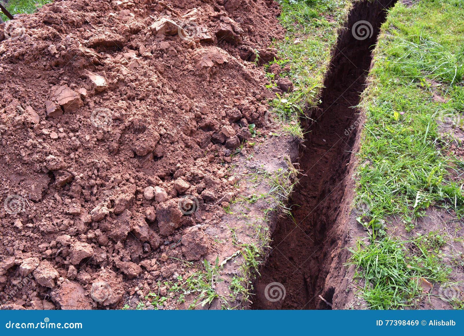 Dry Ditch And The Ground Barren. In Agricultural Areas. Stock Image ...