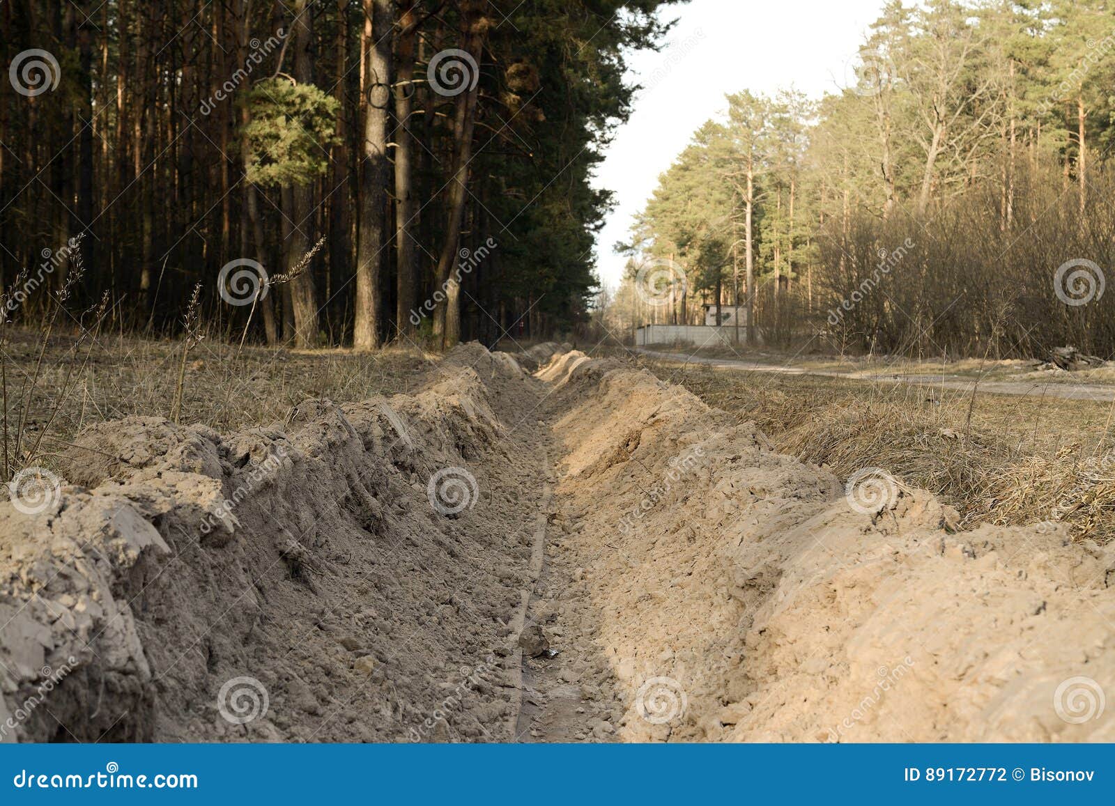 Ditch in Order To Make a Natural Fence Stock Photo - Image of ...
