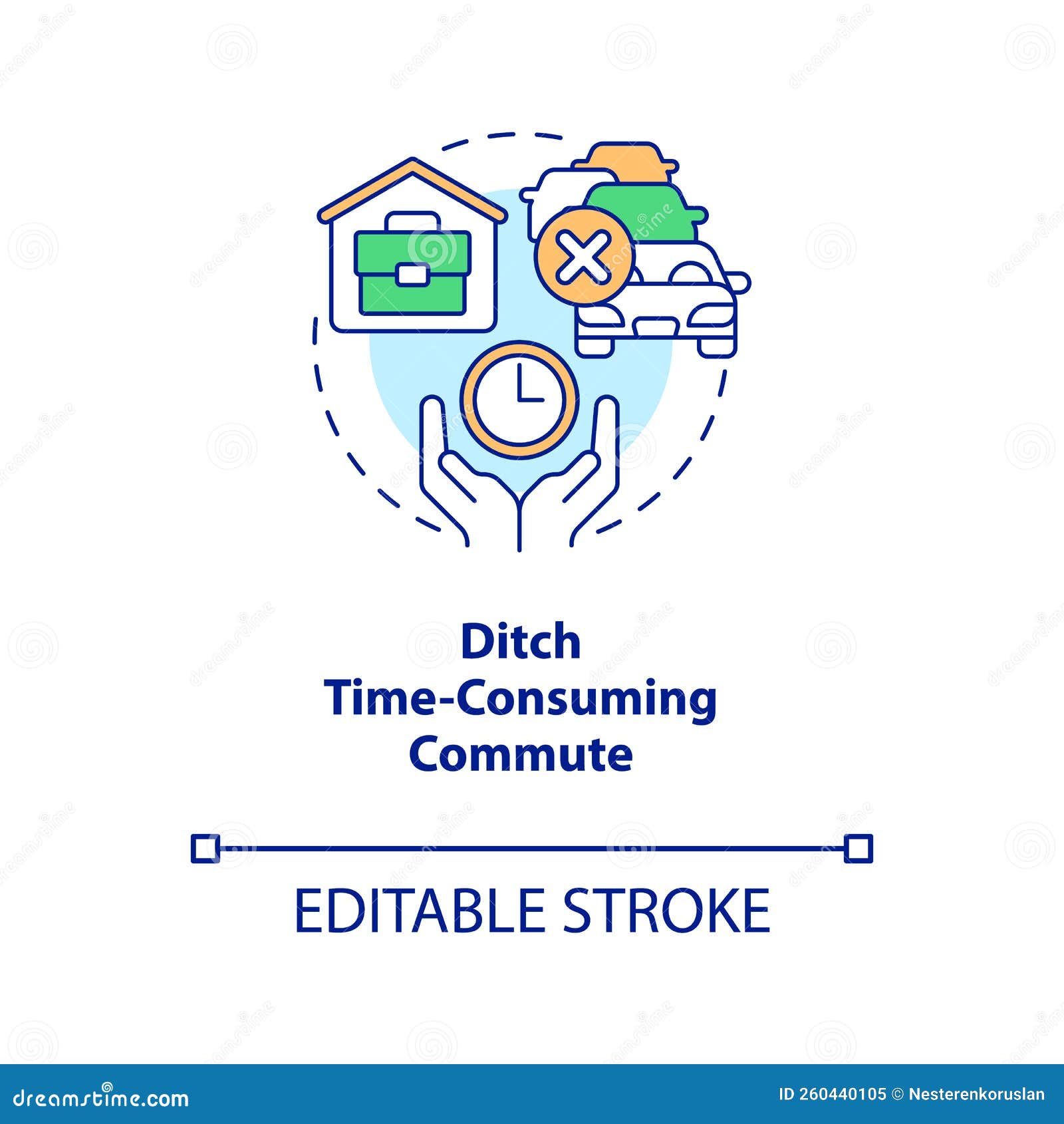 Ditch Time-consuming Commute Concept Icon Stock Vector - Illustration ...