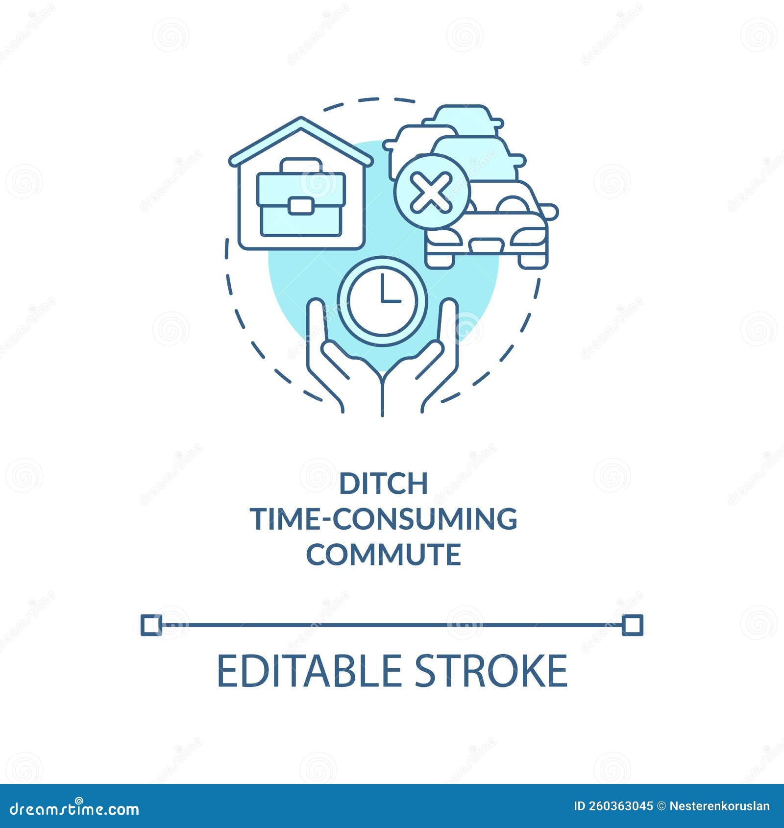 Ditch Time-consuming Commute Turquoise Concept Icon Stock Vector ... Ditch Time-consuming Commute Turquoise Concept Icon Stock Vector ...
