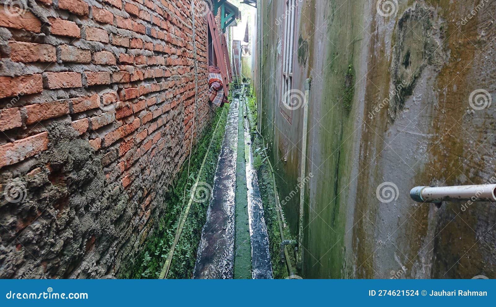 Ditch between Two Houses of the Villagers Stock Photo - Image of road ...