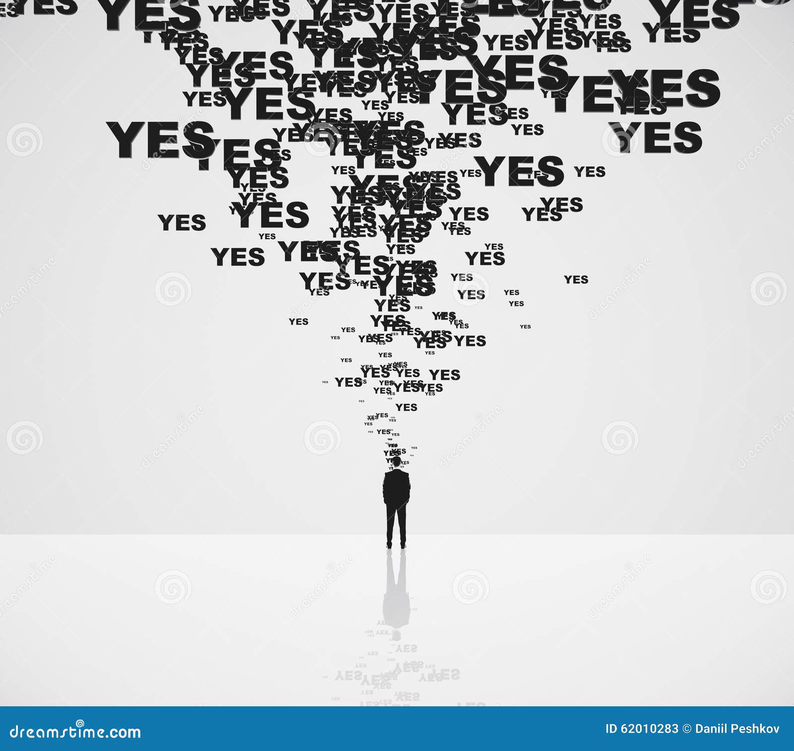 Dites Oui Le Concept Avec L'homme Illustration Stock - Illustration du ...