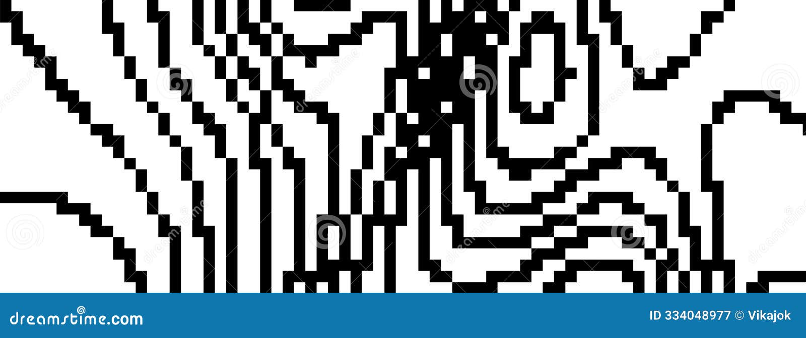 Dithered Wavy Curve Line Texture. Black Pixelated Glitch Background ...