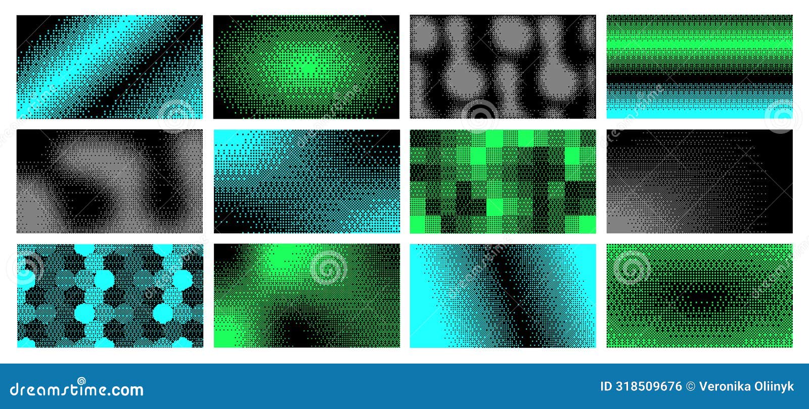 Dithering Pixel Art Pattern. Abstract Digital Dither Backgrounds ...