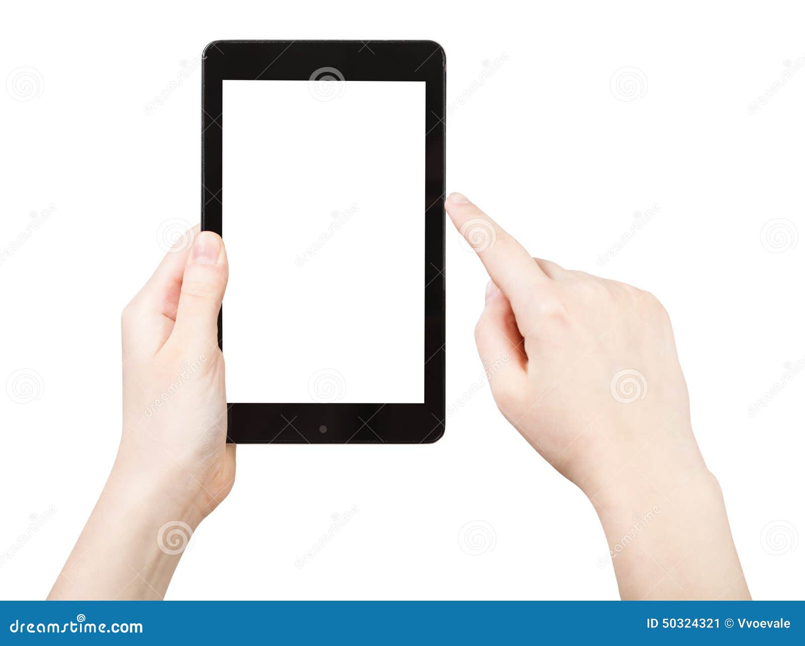 Dito Che Clicca Touchpad Con Lo Schermo Tagliato Immagine Stock ...