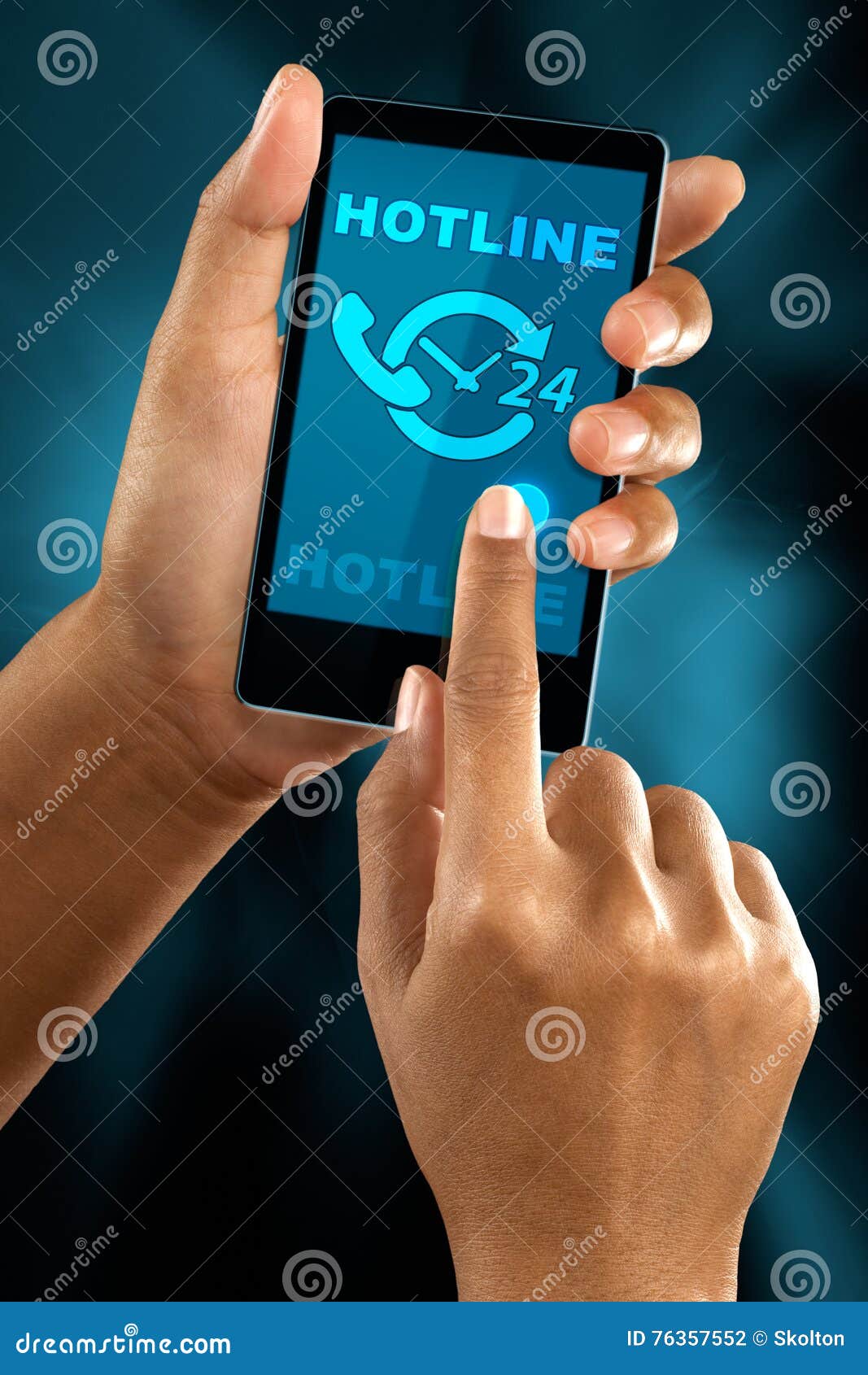 Dito Che Clicca Un Servizio Di Linea Diretta Fotografia Stock ...