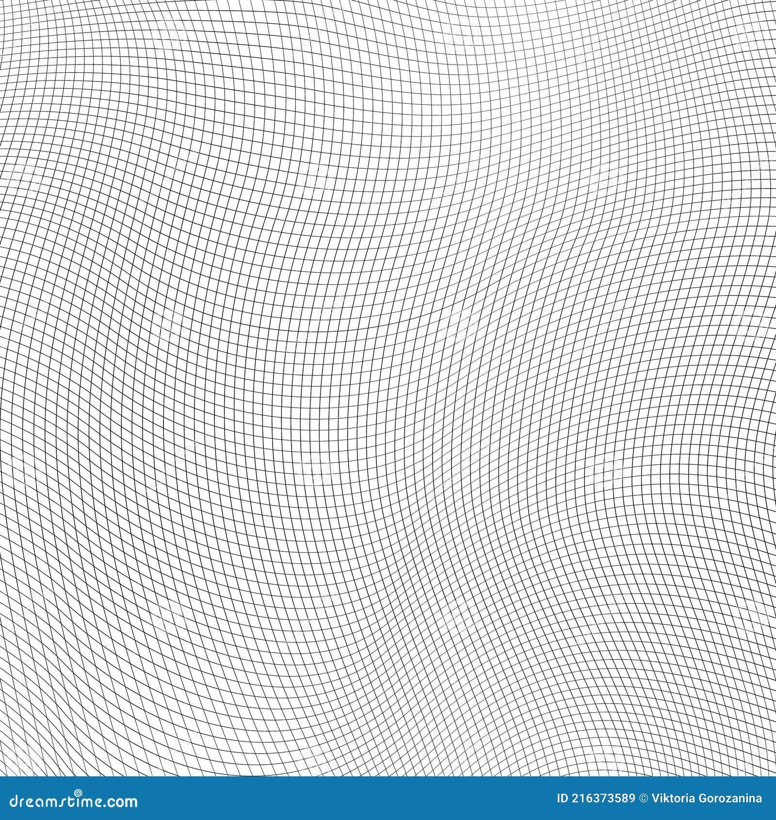 Ditorted Grid Background Vector. Optiacal Illusion Wavy Cells Texture ...