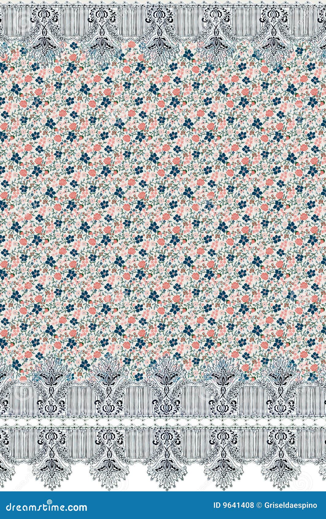 Ditsy floral wallpaper stock illustration. Illustration of pattern ...