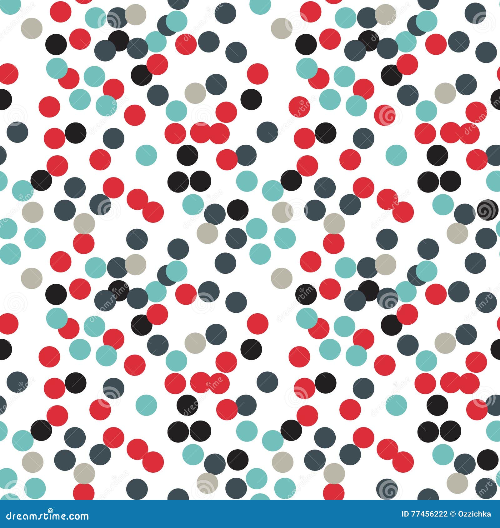Ditsy Vector Polka Dot Pattern with Random Hand Painted Circles in ...
