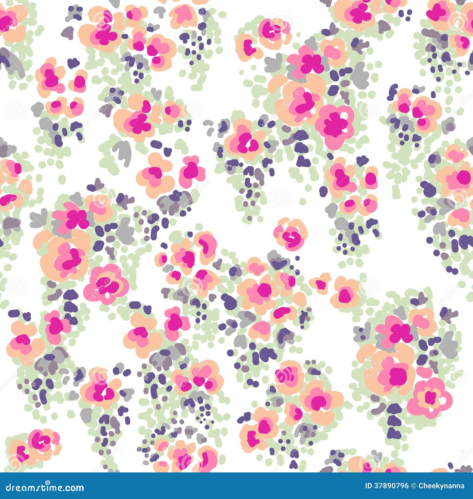 Ditsy watercolor flowers stock vector. Illustration of ditsy - 37890796